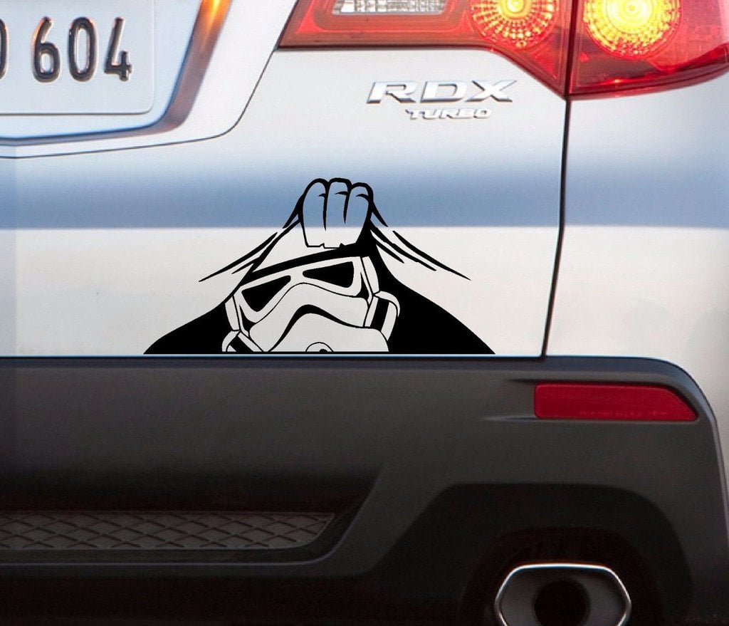 Stormtrooper Peeking Decal Vinyl RRF12 Sticker Auto Car Truck Wall ...