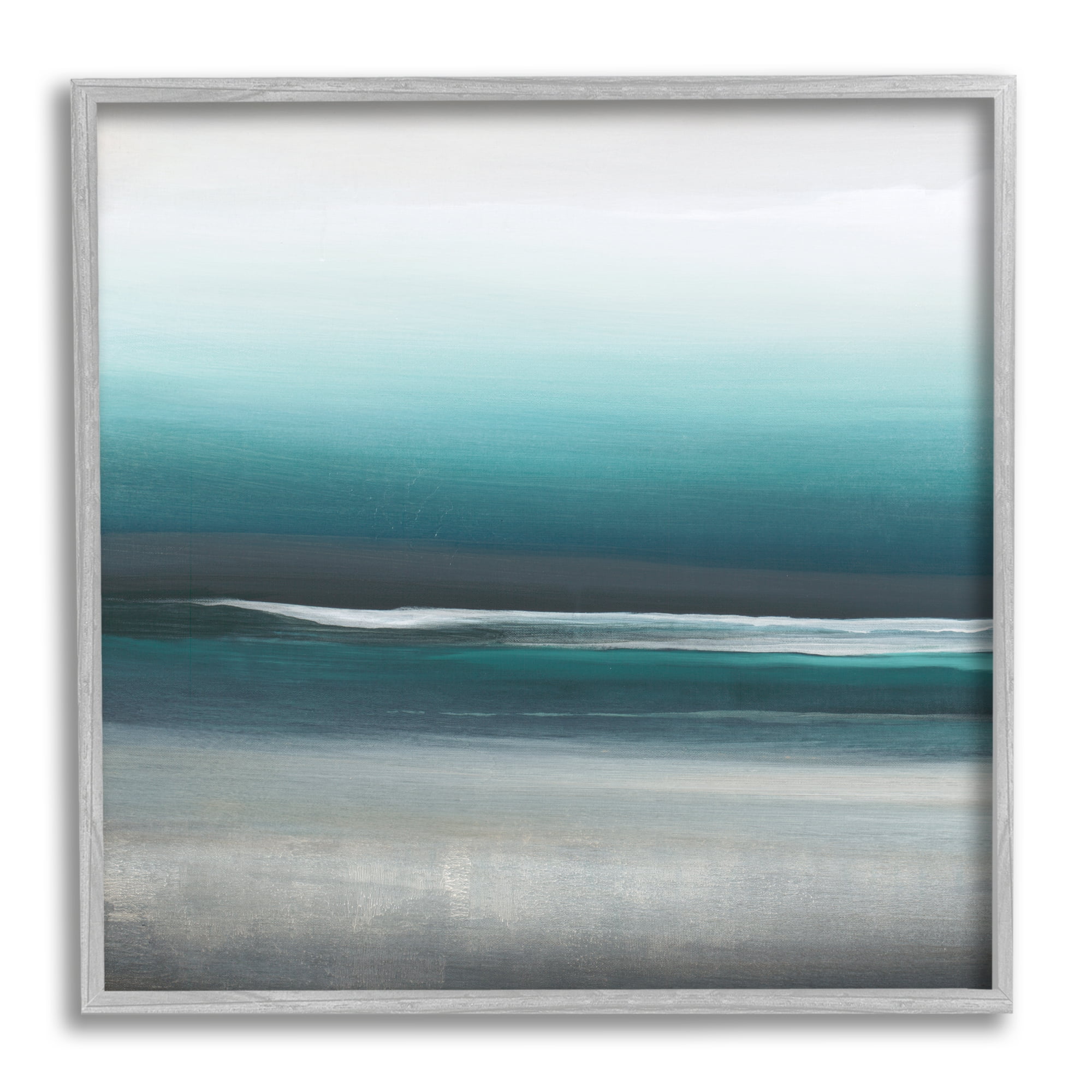 Stormy Coast Abstract Nautical Landscape Grey Blue Pop Landscape Framed ...