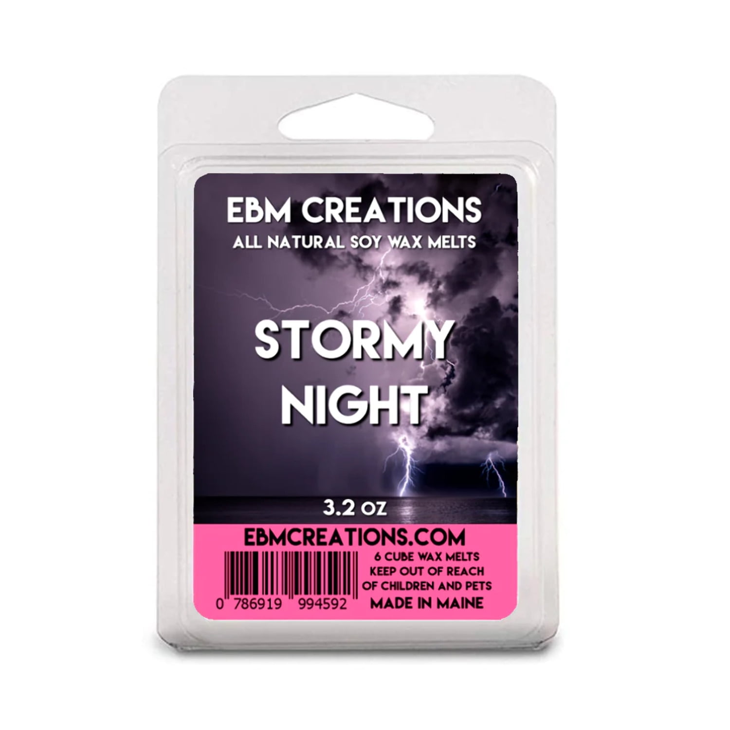 Stormy Night Scented Soy Wax Melts, EBM Creations, 6 Cube 3.2oz ...