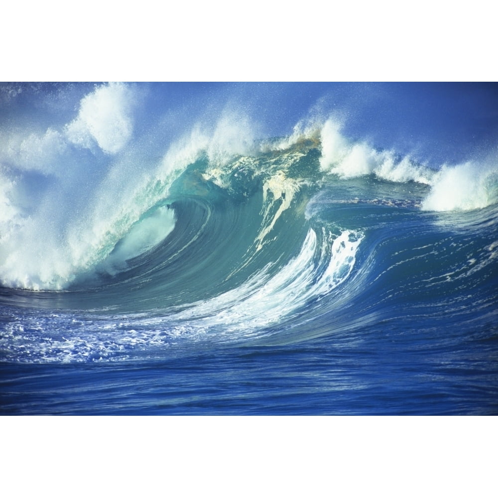 Stormy Ocean Wave Curling Over With Whitewash And A Barrel Forming ...