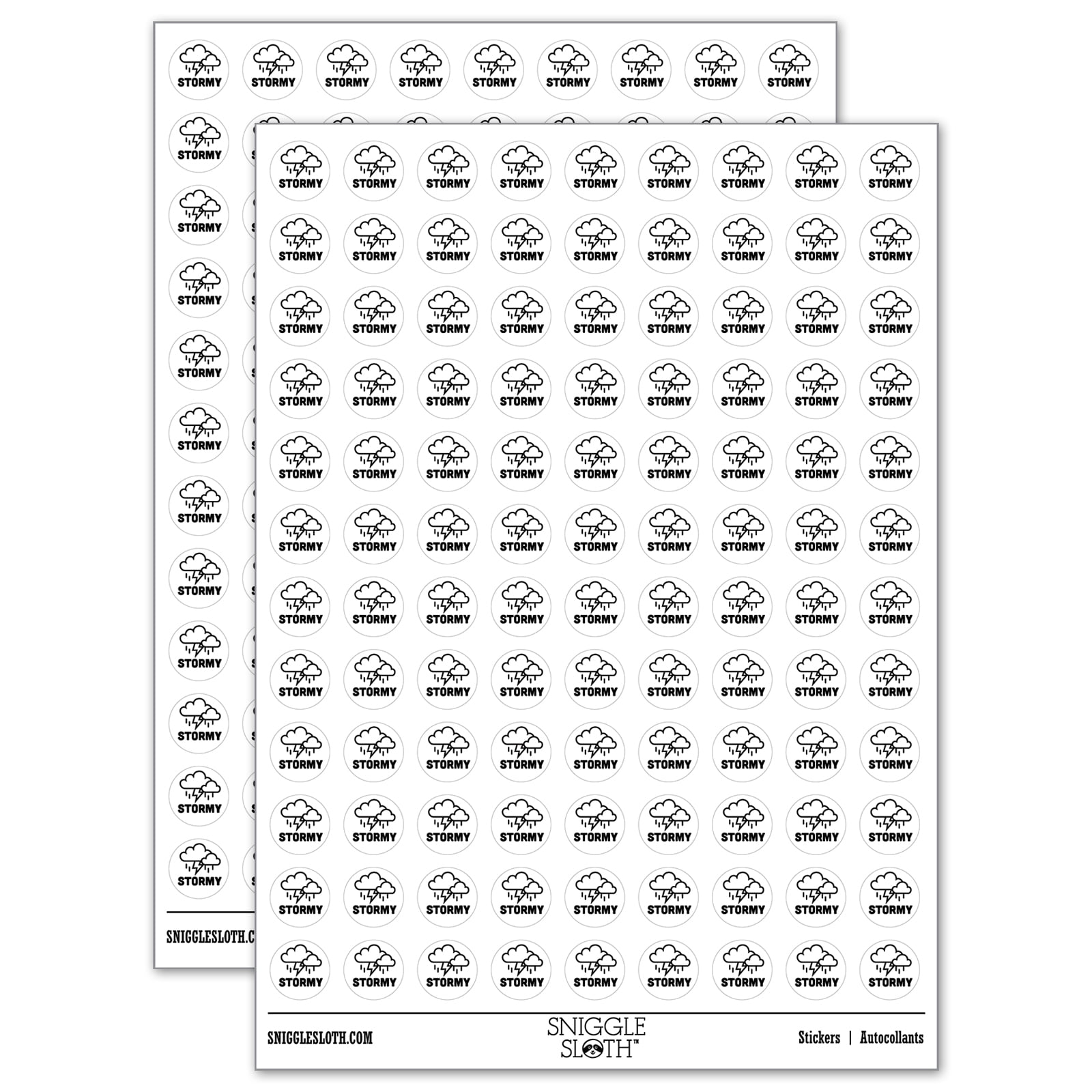 Stormy Storm Weather Day Planner 200+ Round Stickers - White - Gloss ...