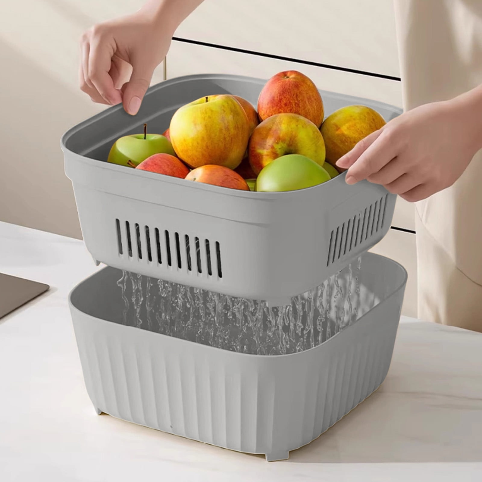 Storsr Kitchen Organizer Basket - Food Safe Plastic Drainer for ...
