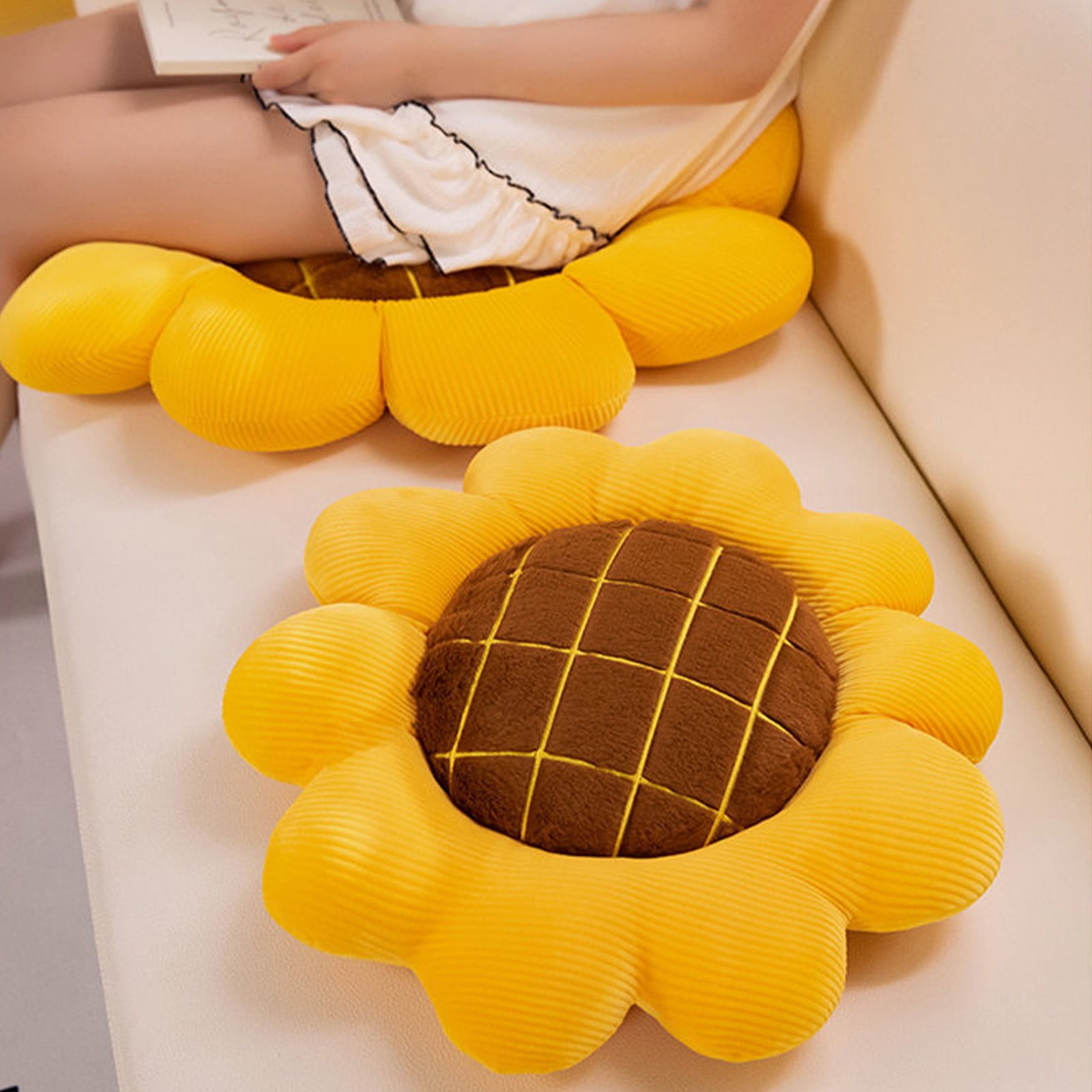 Storsr Sunflower Chair Cushion - Soft & Comfortable, Tufted Design for ...