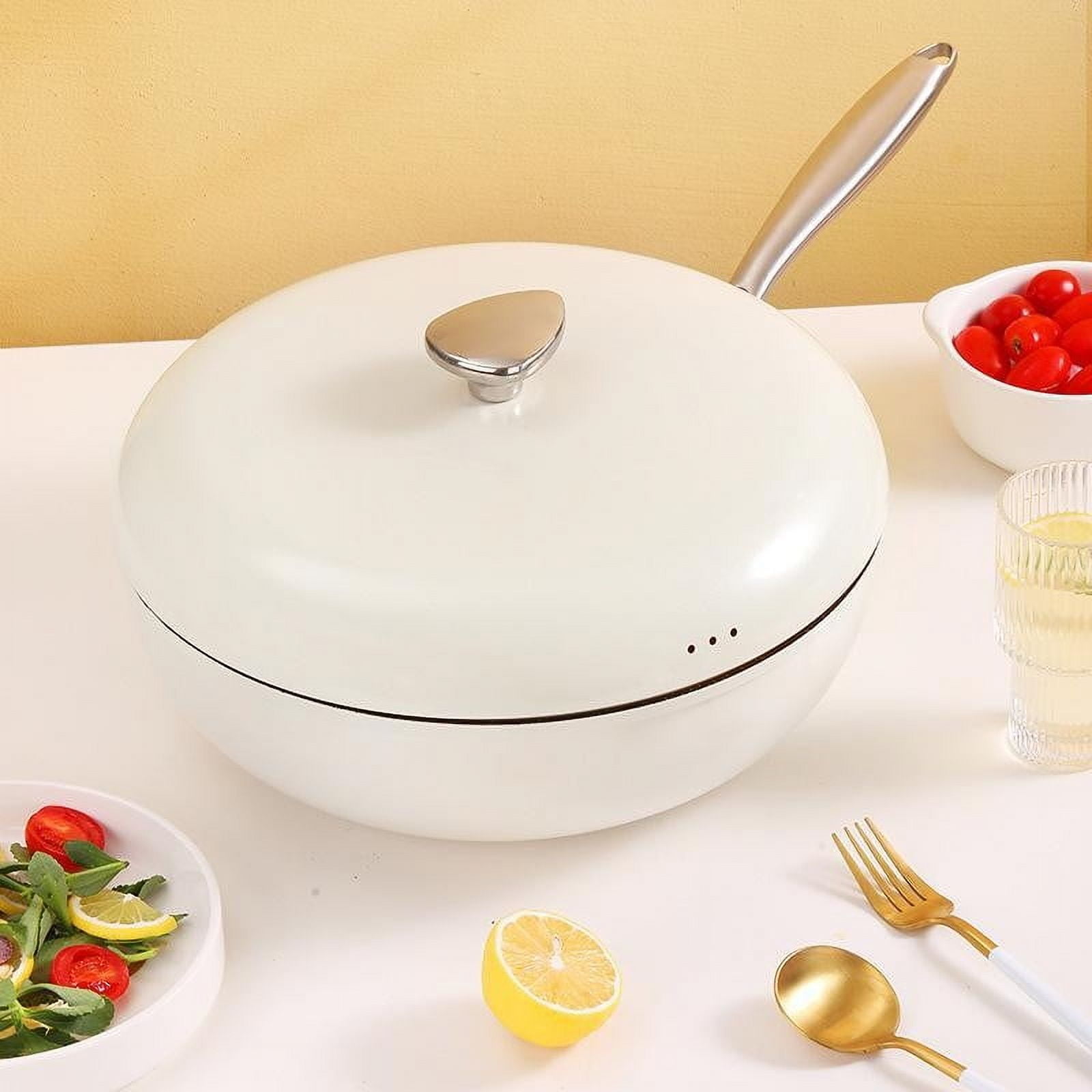 Storsr Unique Cobblestone Non-Stick Wok Pan - Dual Bottom, Smokeless ...