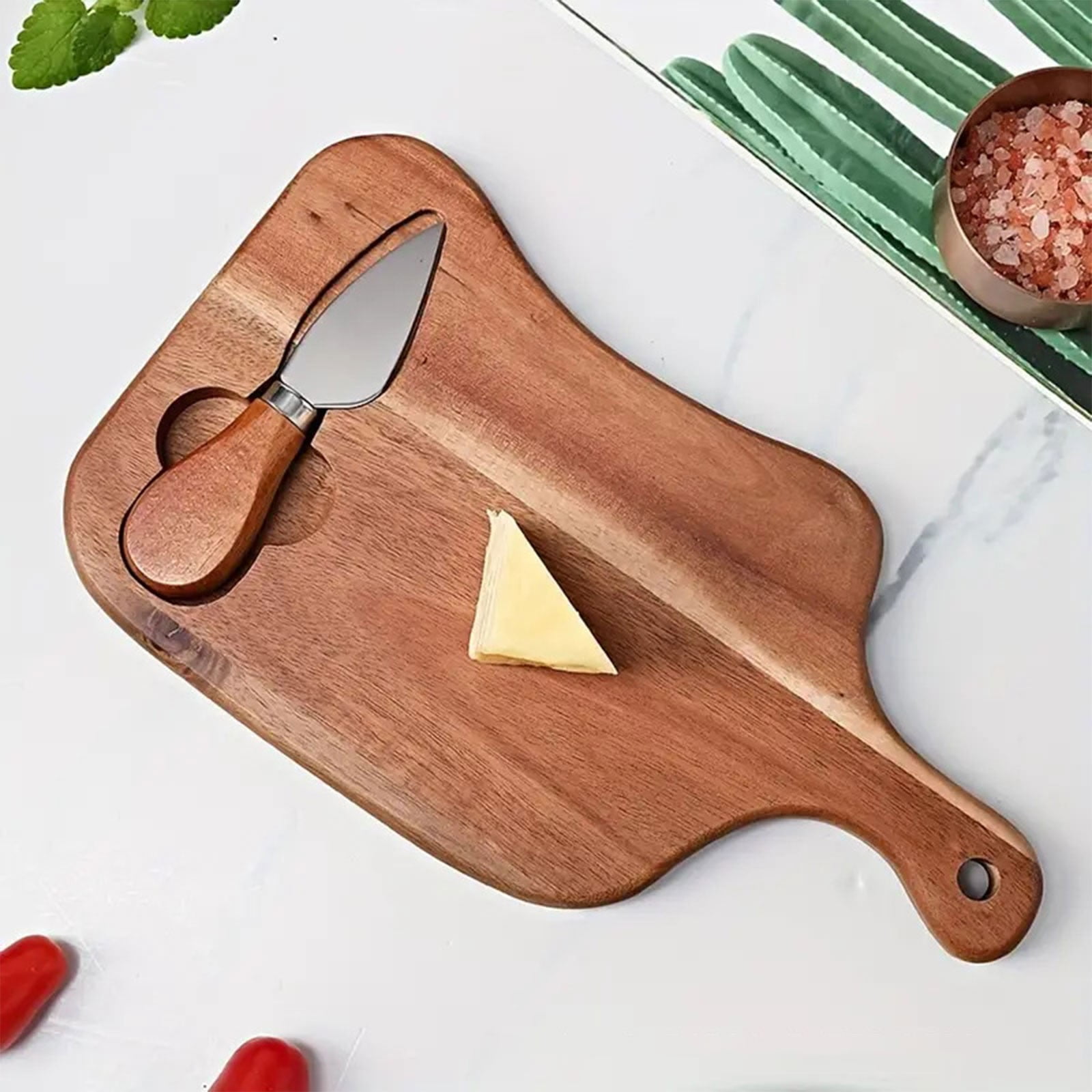 Storsr Wood Cutting Board Set - Portable Wooden Bread Board, European Cheese Board, Multi ...