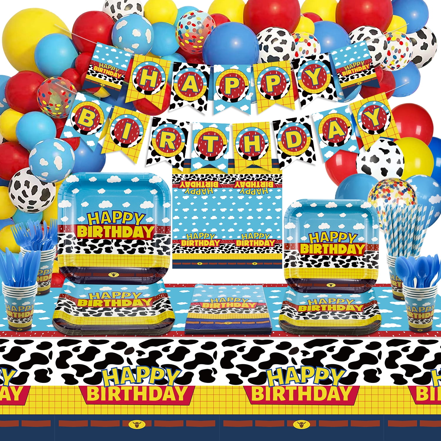 Story Theme Birthday Party Supplies, Include Banner, Blue Sky ...