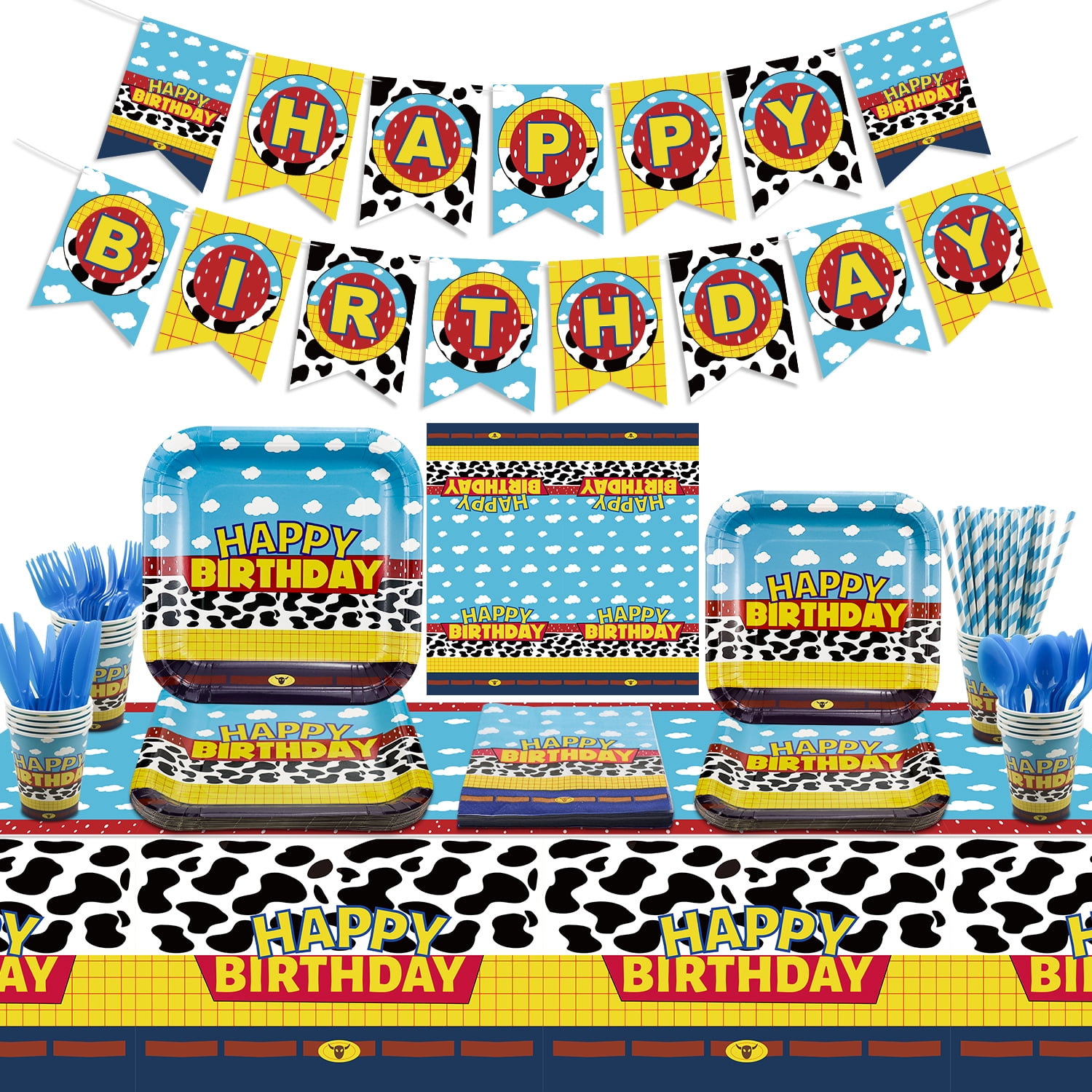 Story Theme Birthday Party Supplies, Include Banner, Blue Sky ...