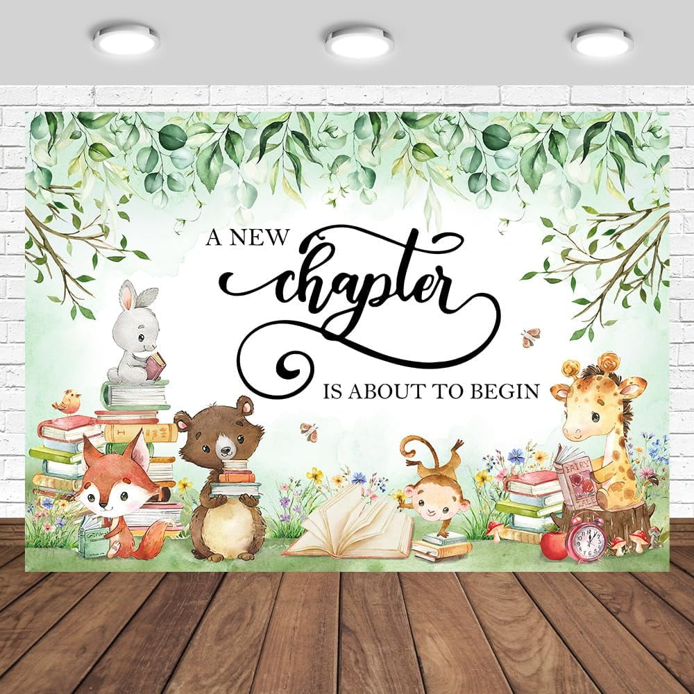 Storybook Baby Shower Backdrop A New Chapter is About to Begin Forest ...