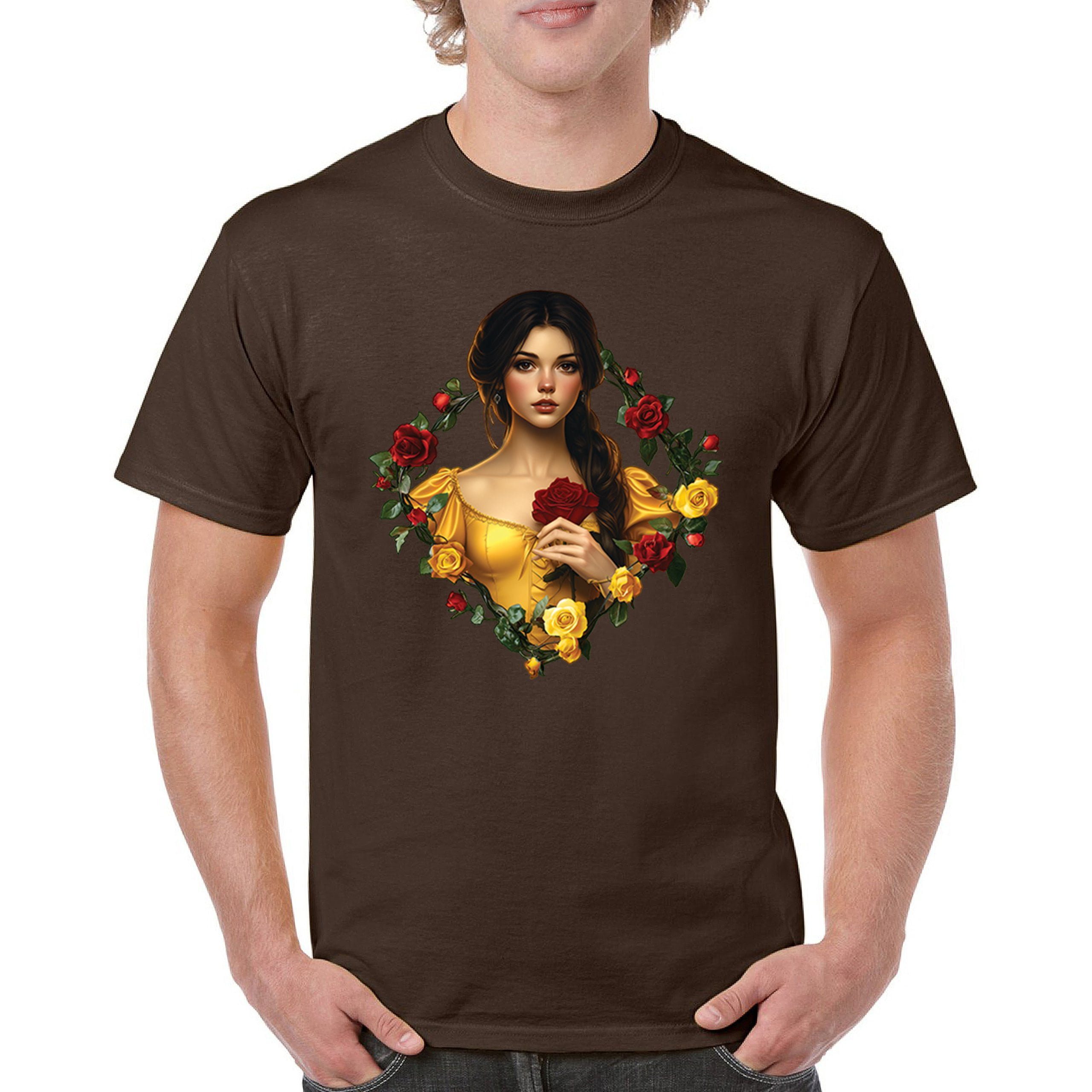 Storybook Beauty Rose Princess T-shirt Fairytale Belle Enchanted Golden ...
