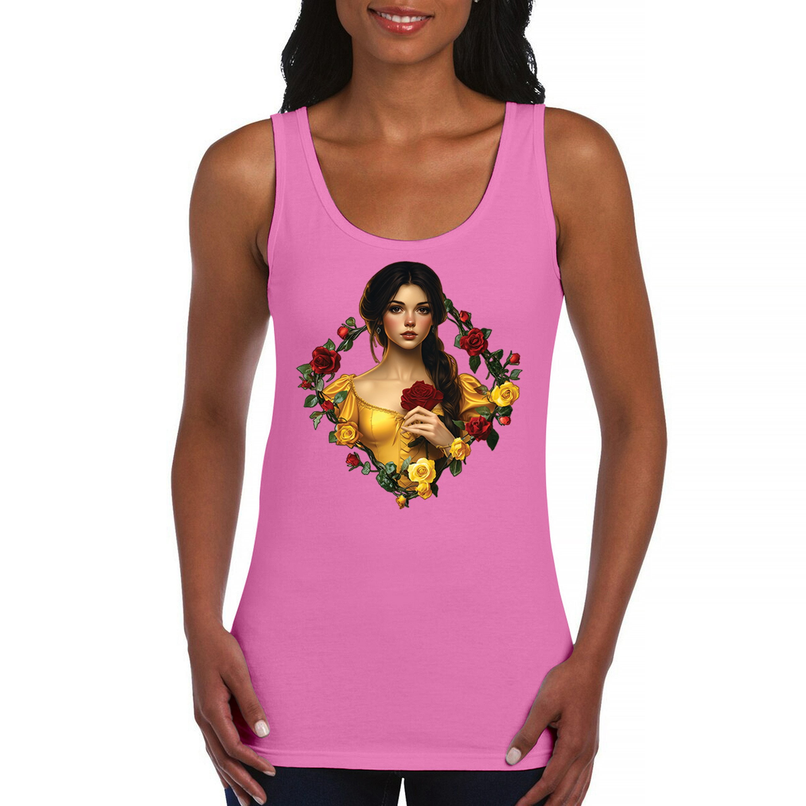 Storybook Beauty Rose Princess Women's Tank Top Fairytale Belle ...