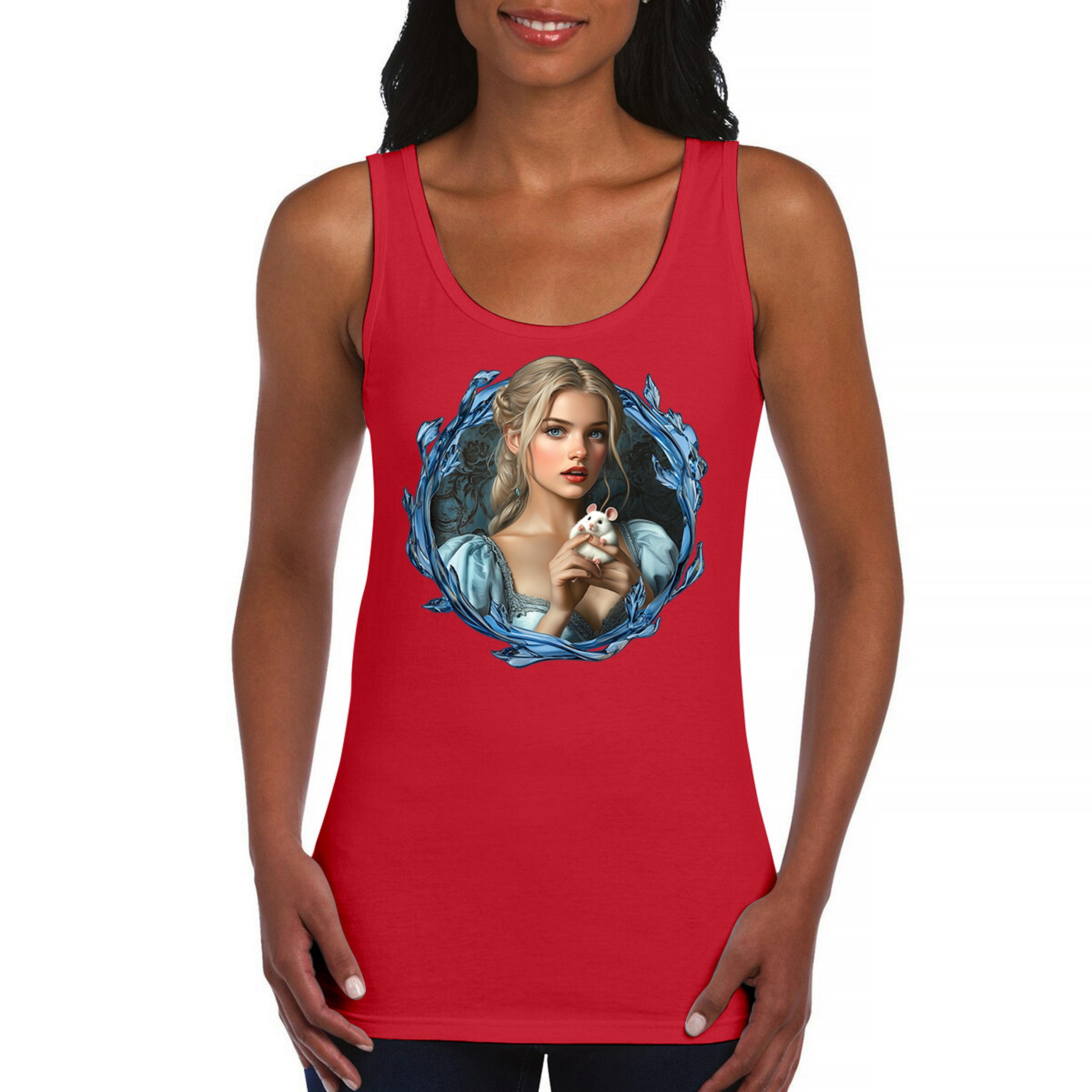 Storybook Cinderella Women's Tank Top Fairytale Blue Dress Girl Fantasy ...