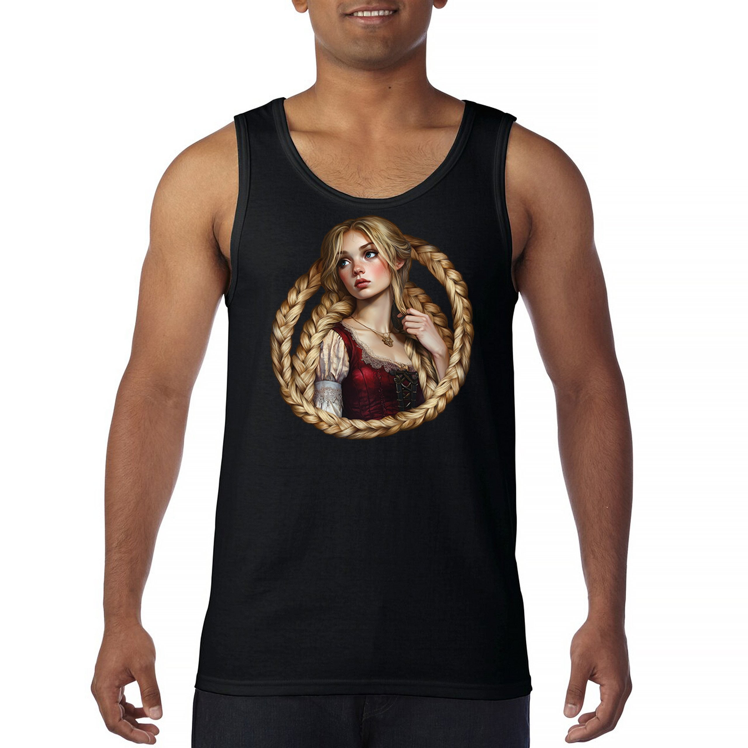 Storybook Rapunzel Tank Top Fairytale Braided Blonde Hair Girl Fantasy ...