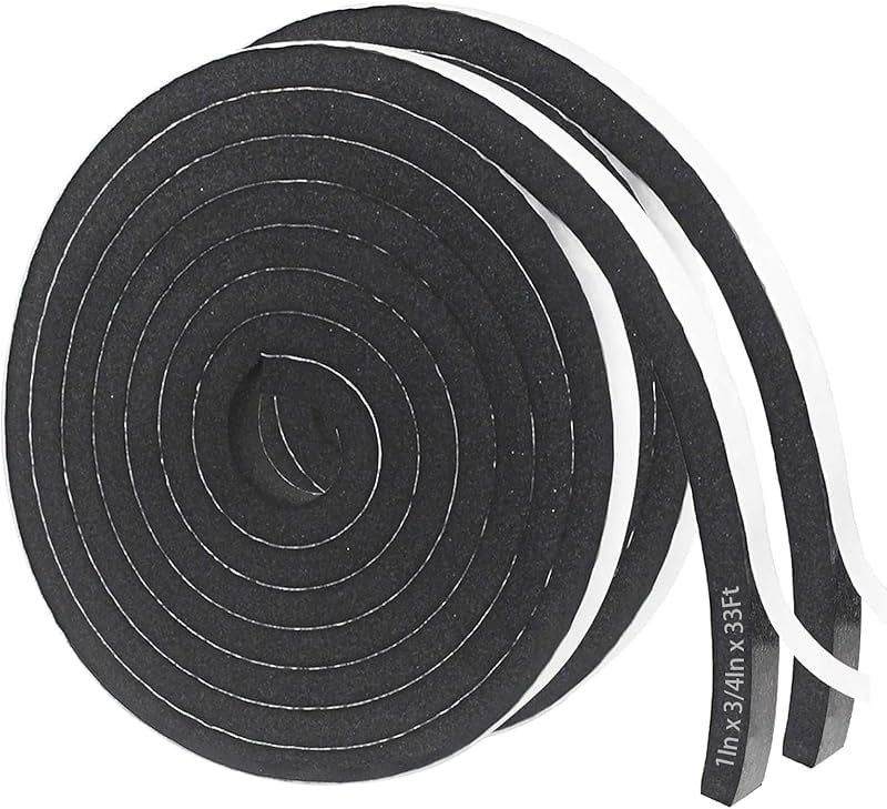 Storystore Foam Insulation Tape Self Adhesive, 1/2In x 1/4In x 33Ft Weather Stripping for Doors ...