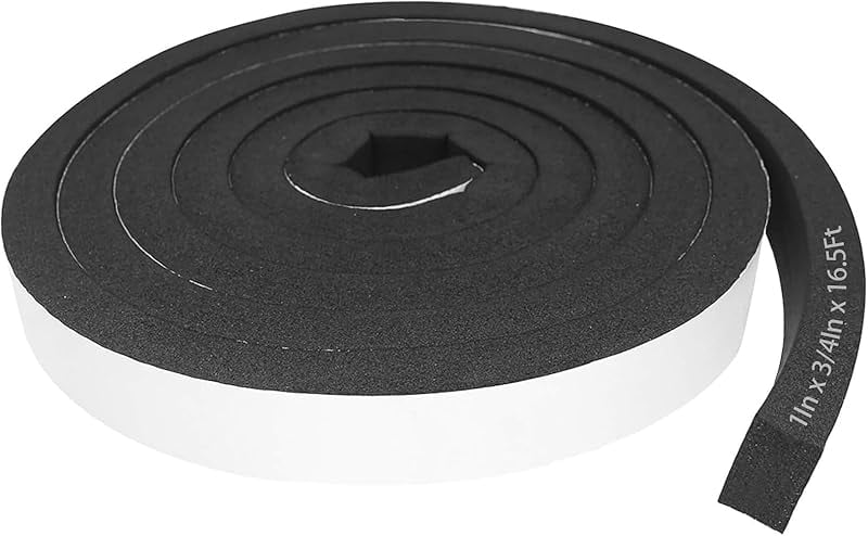 Storystore Foam Insulation Tape Self Adhesive, 1/2In x 1/4In x 33Ft Weather Stripping for Doors ...