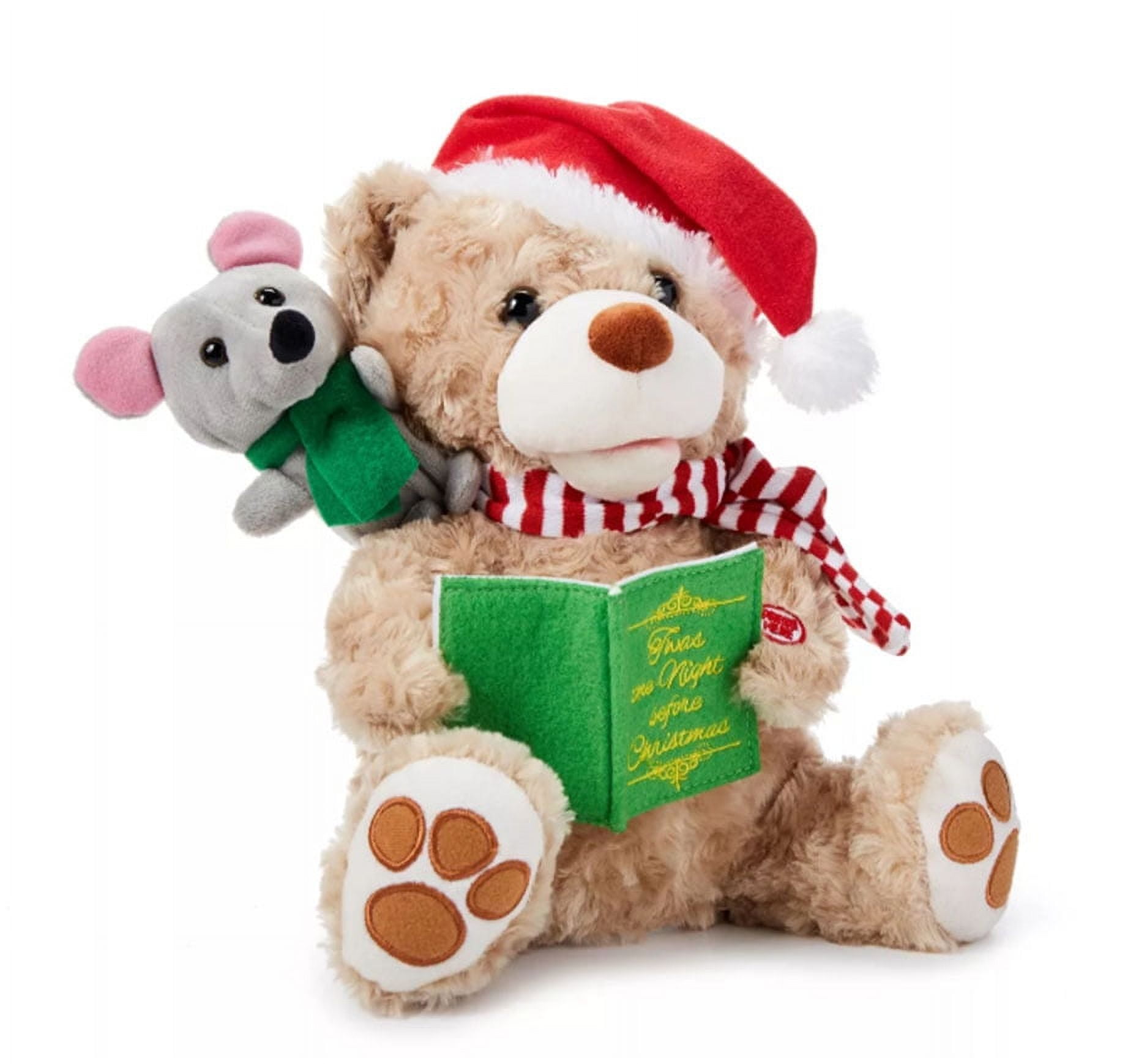 Storytelling Christmas Story Telling Santa Bear & Mouse Animated Plush ...