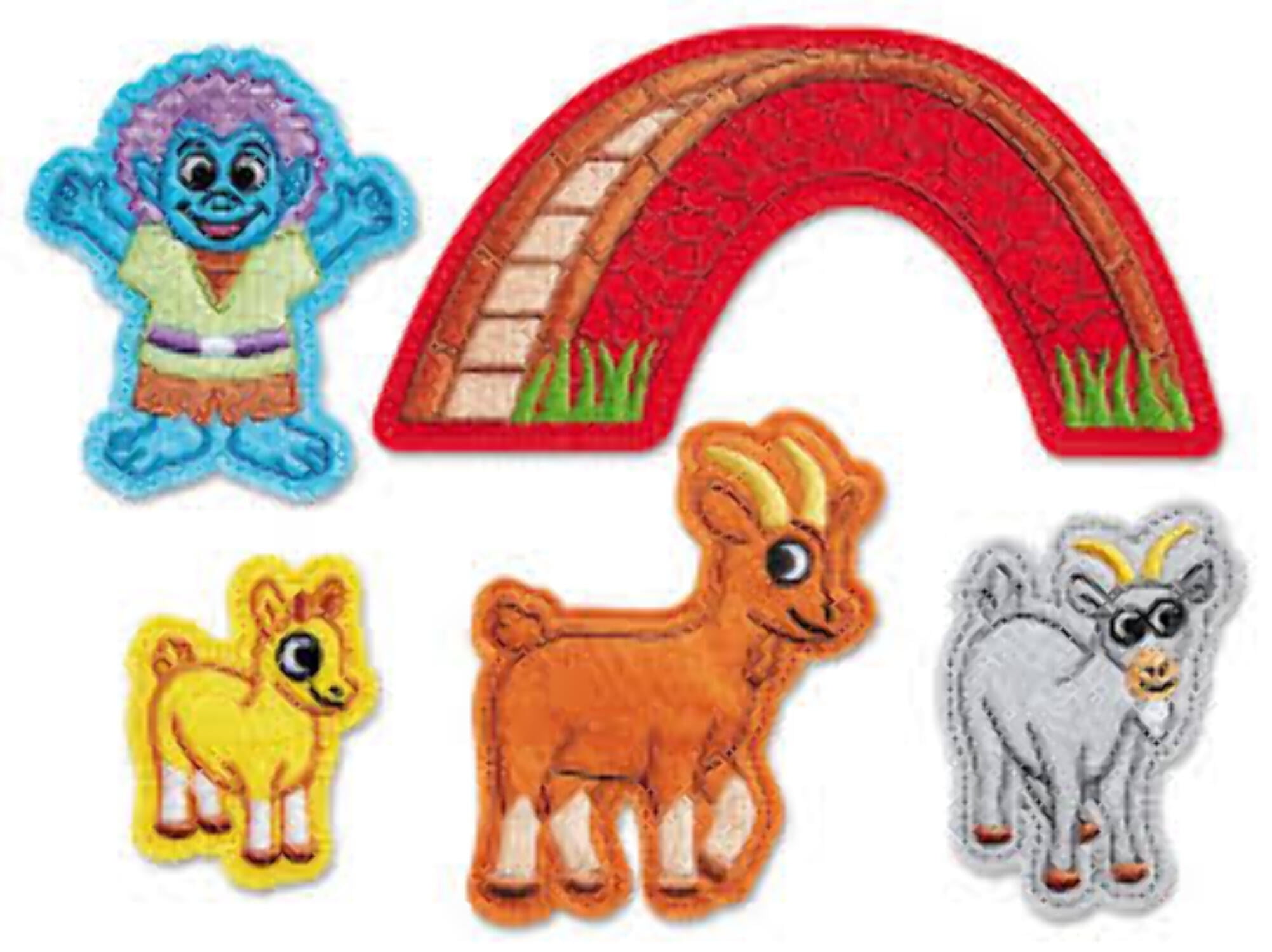 Storytelling Glove Puppets Three Billy Goats Gruff 5 Piece Puppet Set ...
