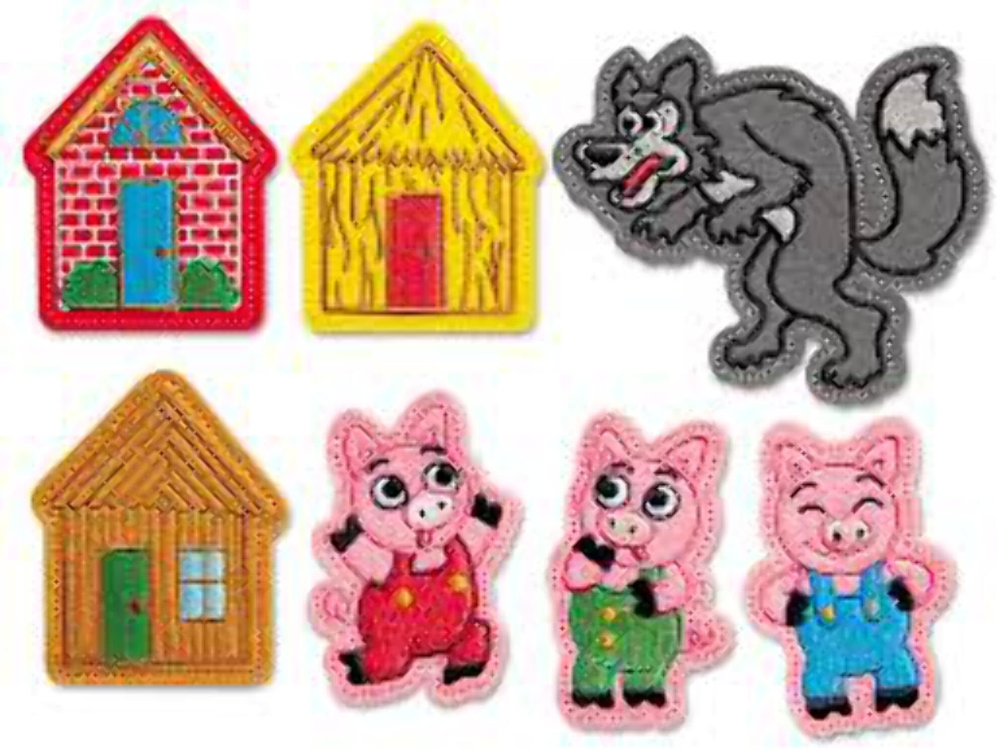 Storytelling Glove Puppets Three Little Pigs 7 Piece Puppet Set [LC263 ...