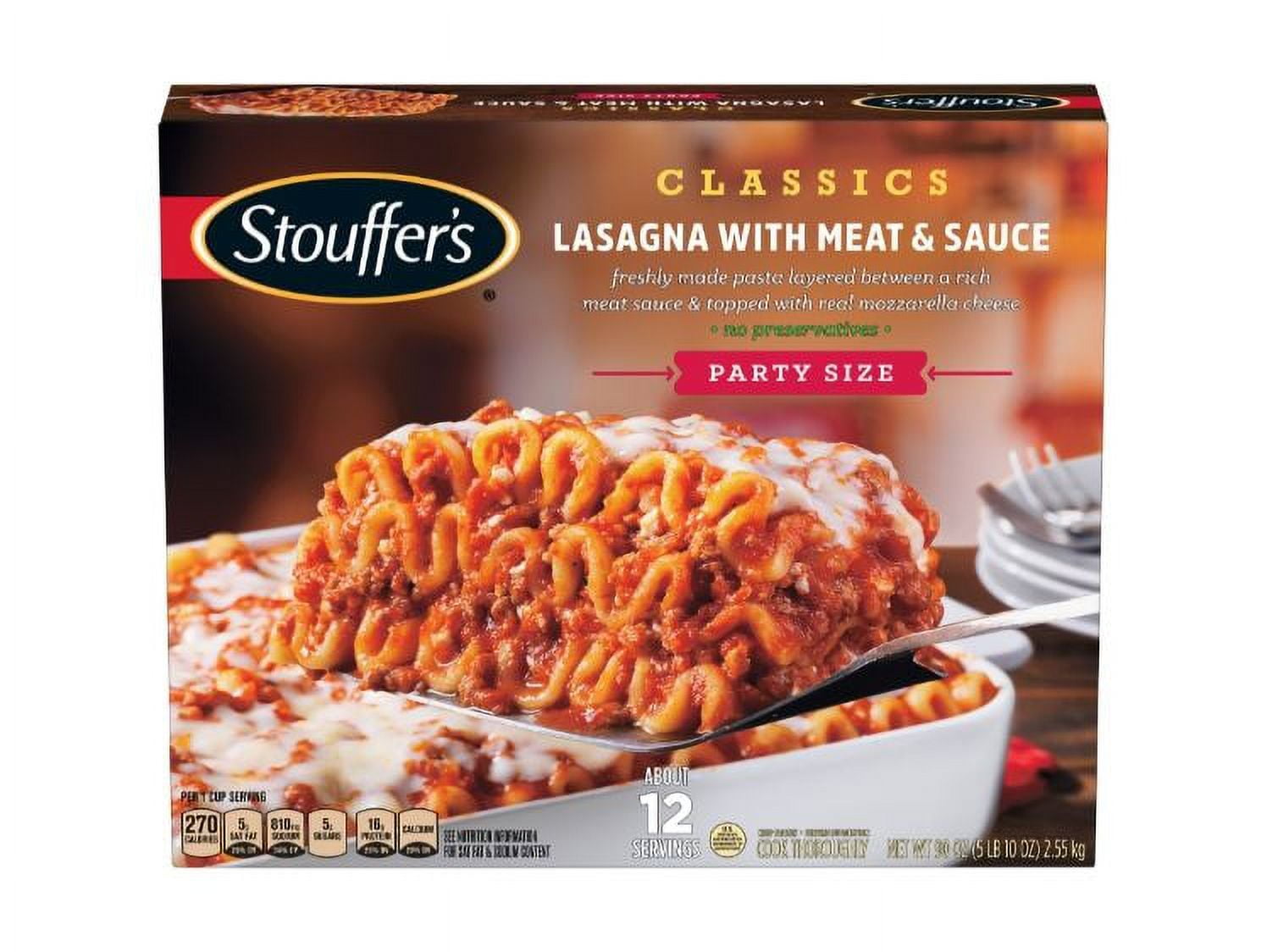 Stouffer's Family Style Lasagna, 90oz, Pack of 6, Freezer Dinner ...