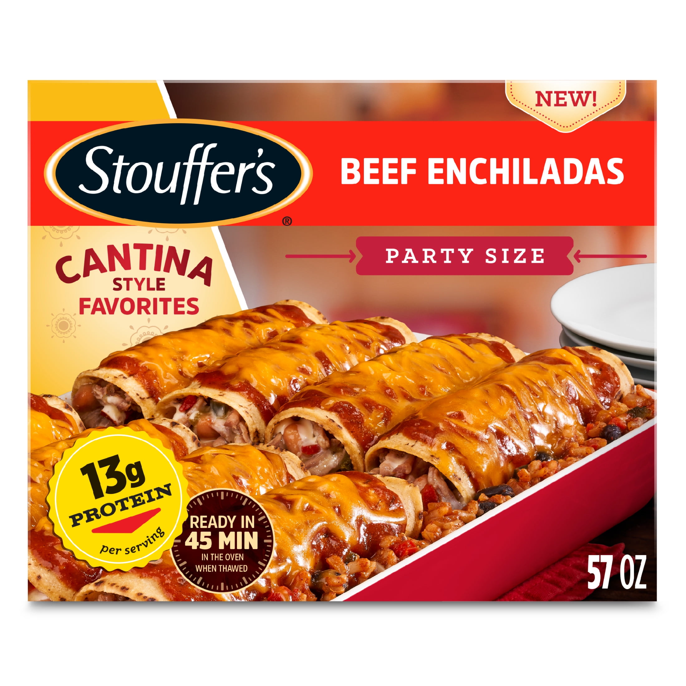 Stouffer’s Beef Enchiladas, Party Size, Frozen Enchiladas 57oz 57 oz ...