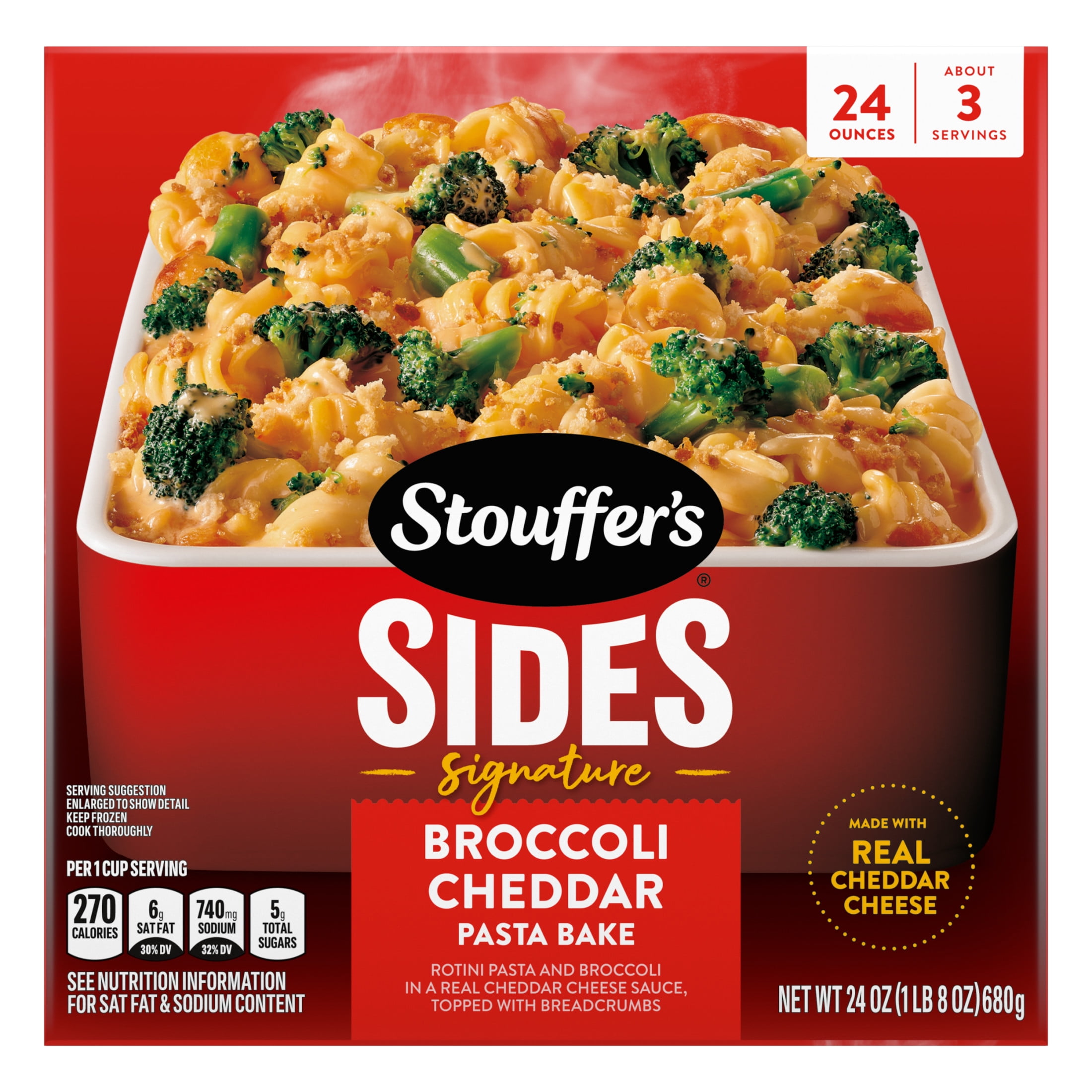 Stouffer's Broccoli Cheddar Pasta Bake Frozen Side Dish 24 oz (Frozen) - Walmart.com