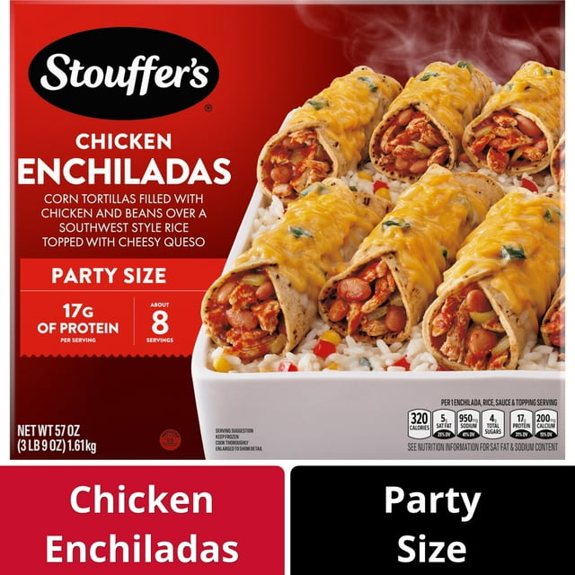 Stouffer's Chicken Enchiladas Party Size Frozen Meal, 57 oz (Frozen ...