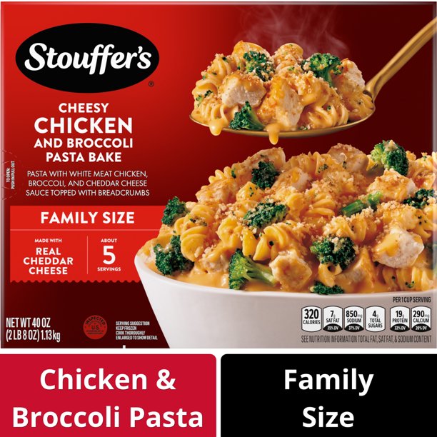 Stouffer's Chicken and Broccoli Pasta Bake Family Size Frozen Meal, 40 ...