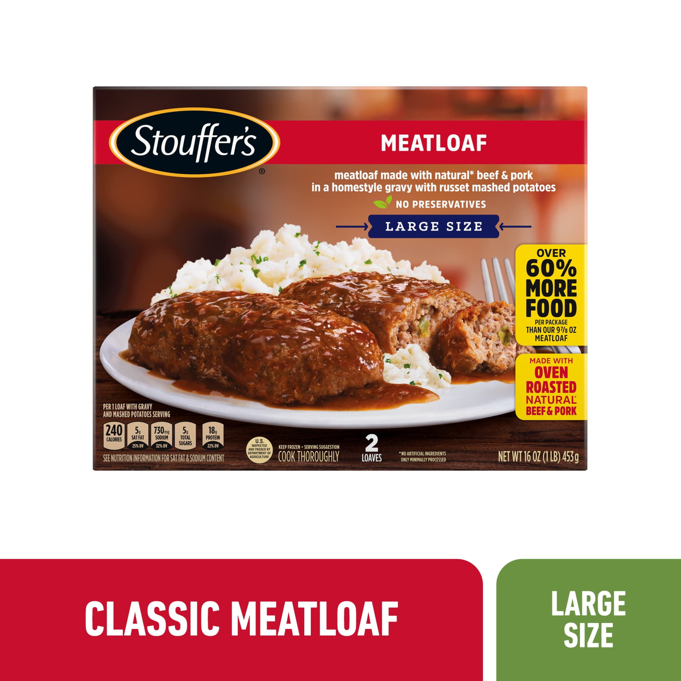 Stouffer's Classic Ketchup Glazed Meatloaf Meal, 16 oz (Frozen ...