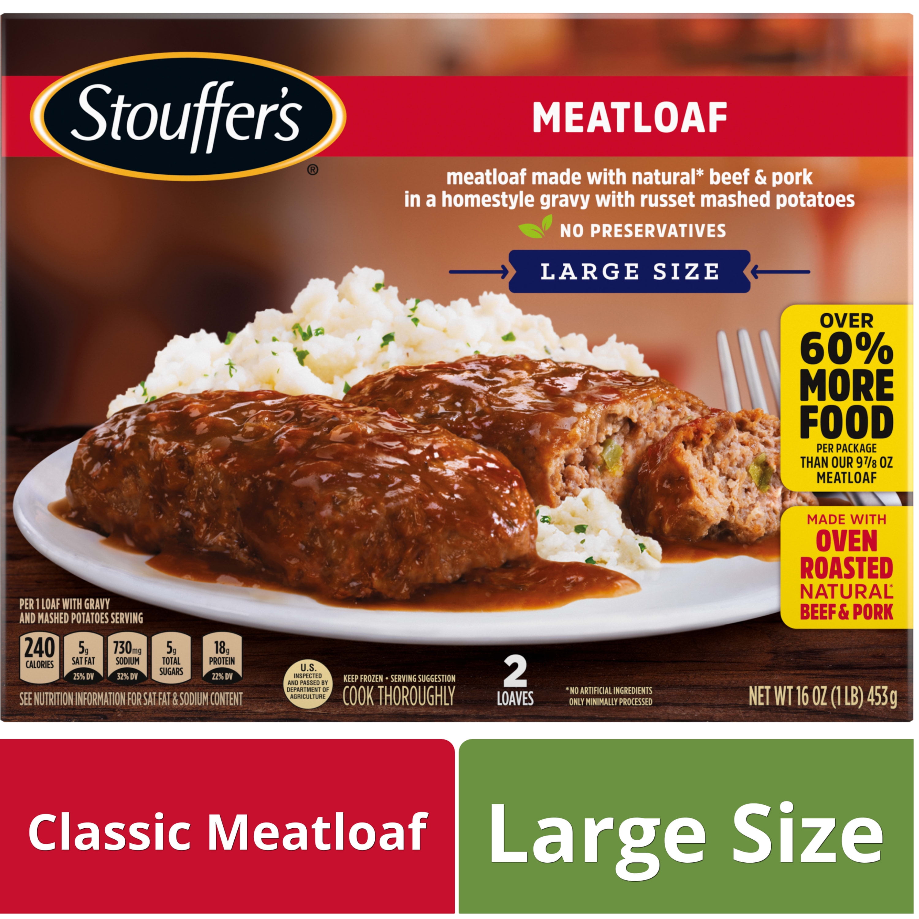 Stouffer's Classic Ketchup Glazed Meatloaf Meal, 16 oz (Frozen ...