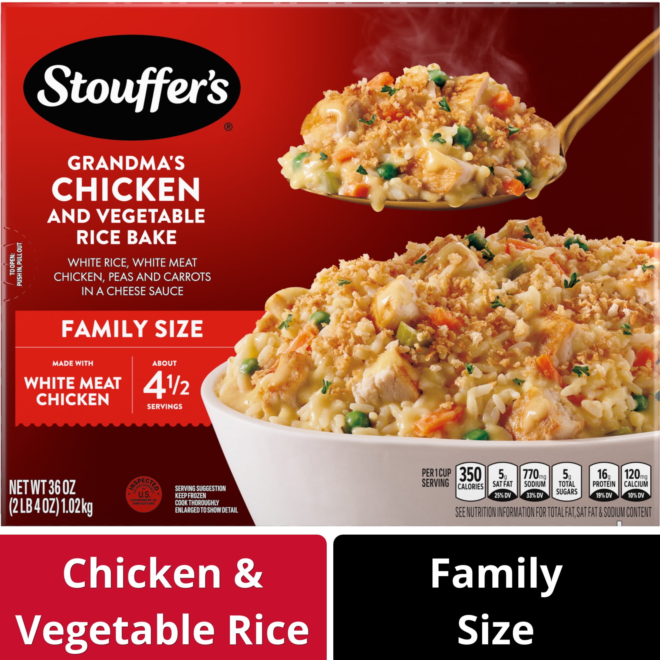 Stouffer's Grandma's Chicken and Vegetable Rice Bake Family Size Meal ...