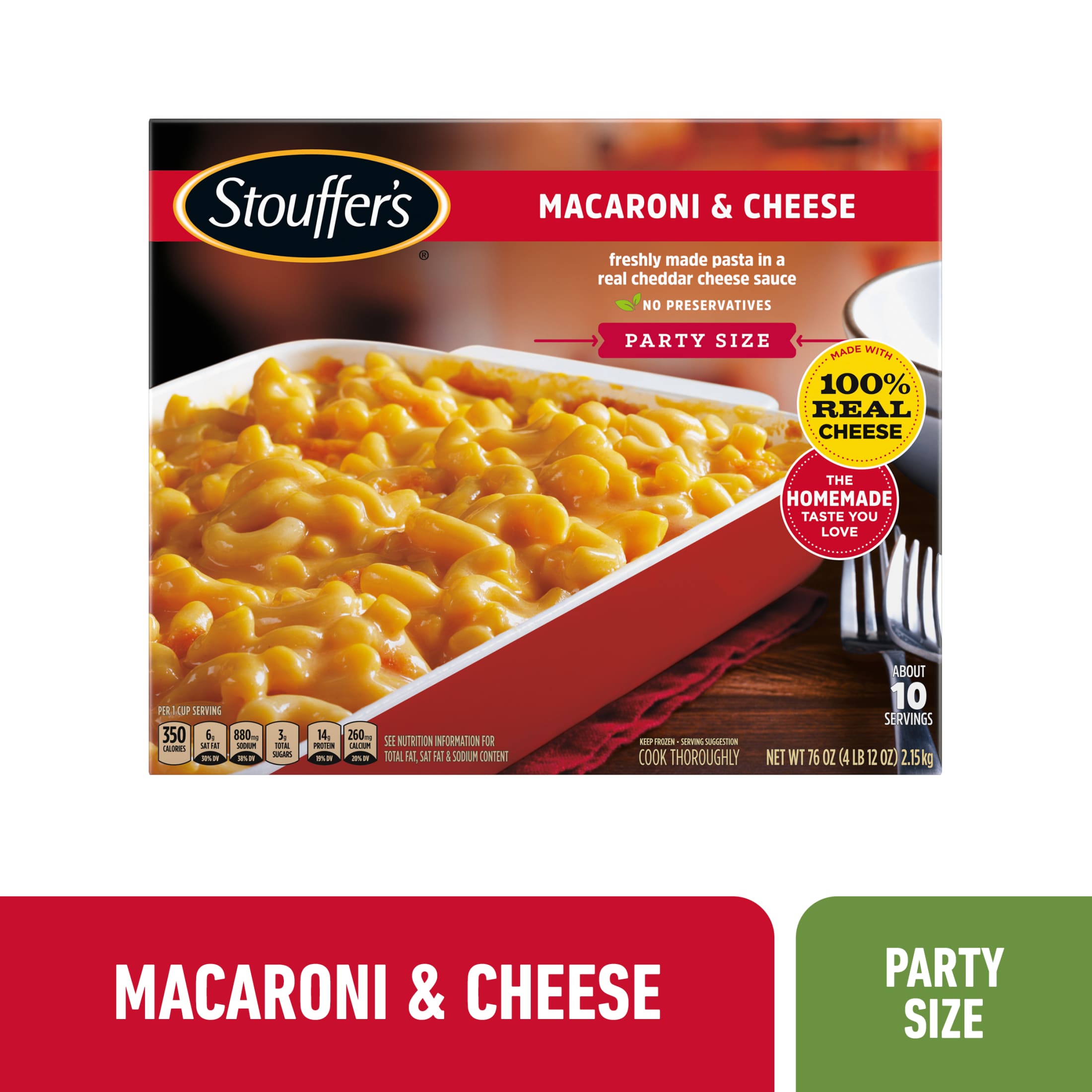 Stouffer's Macaroni and Cheese Large Size Frozen Meal, 20 oz (Frozen ...