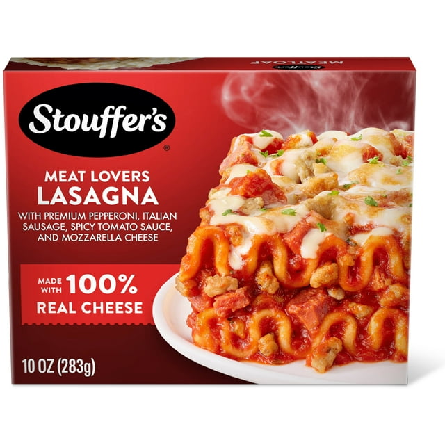 Stouffer’s Meat Lovers Lasagna, Single Serve, Oven Ready Lasagna, Easy ...