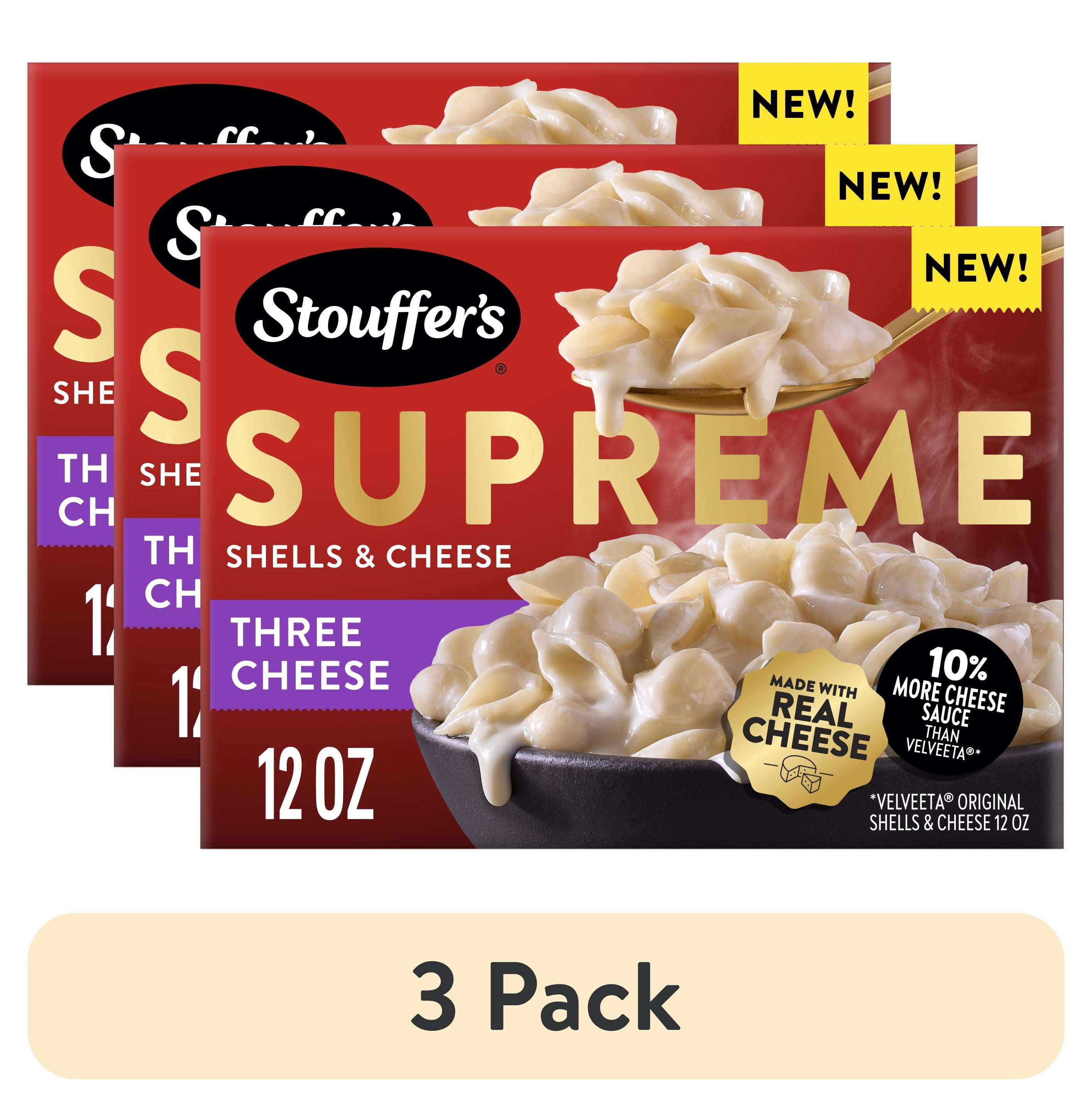 (3 pack) Stouffer’s Supreme Shells and Cheese, Three Cheese, Boxed Mac ...