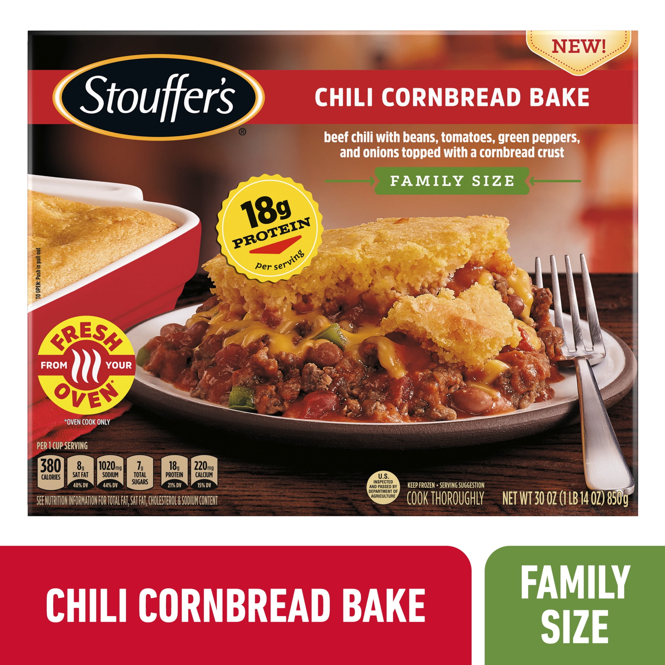 Brandclub - Stouffers Chili Cornbread Bake, Family Size, 3 30 oz