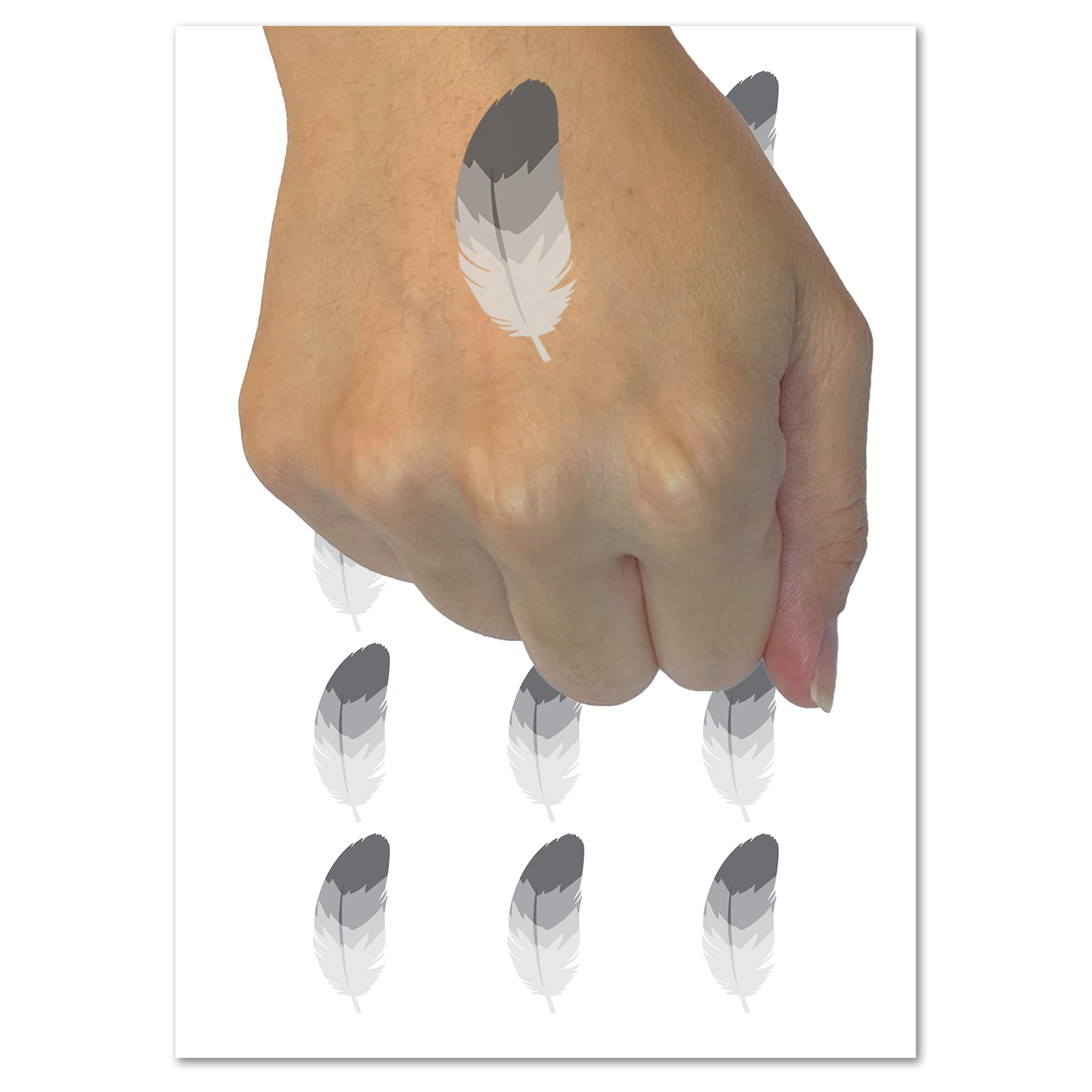 Stout Bird Feather Water Resistant Temporary Tattoo Set Fake Body Art ...