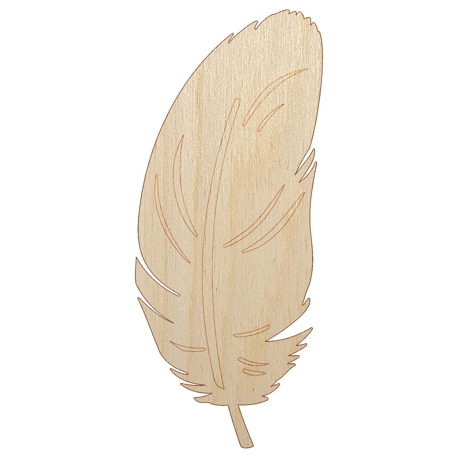 Stout Bird Feather Wood Shape Unfinished Piece Cutout Craft DIY ...