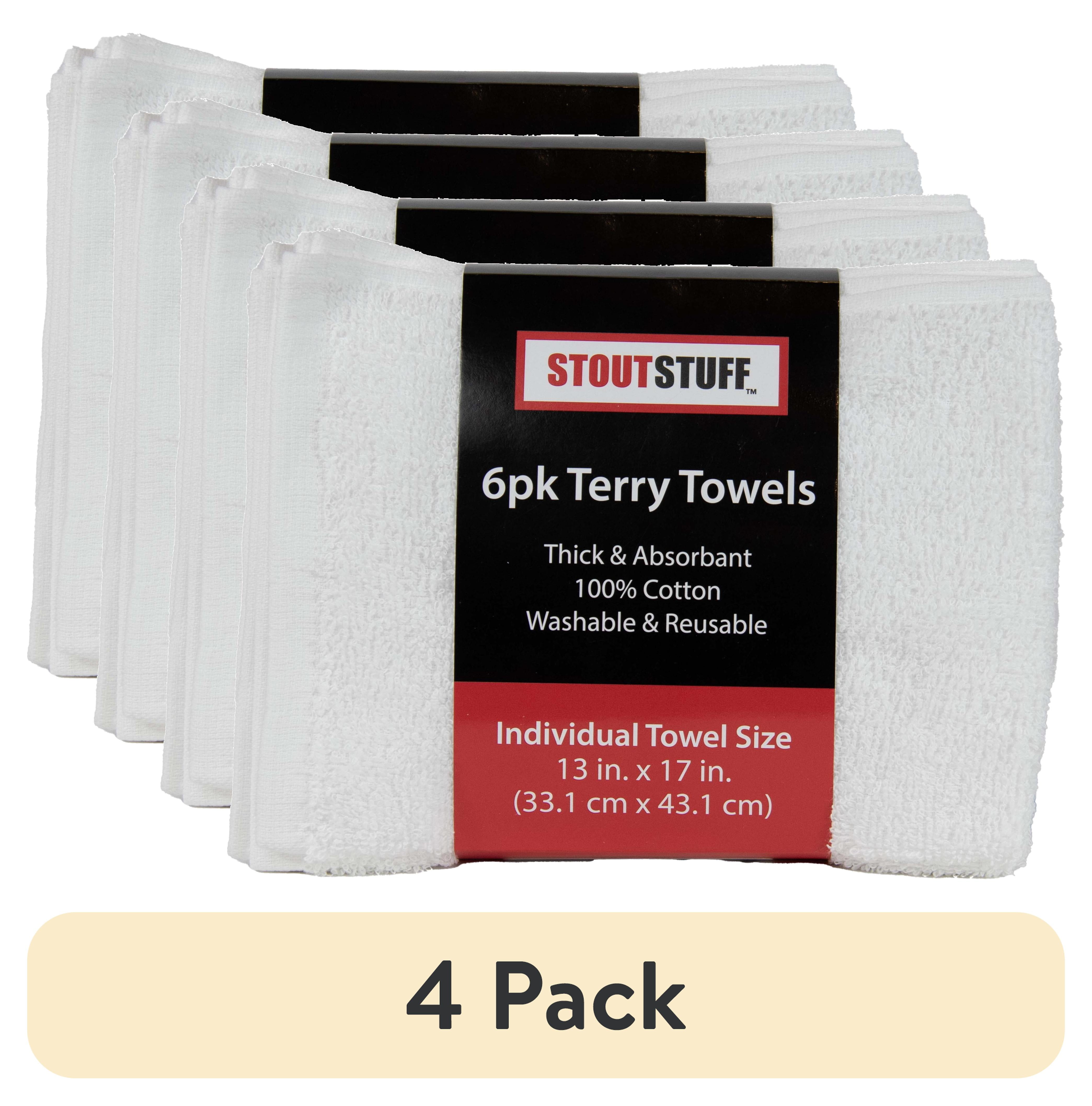 (4 pack) Stout Stuff Cotton Cleaning Terry Towels, 6 Pack - Walmart.com