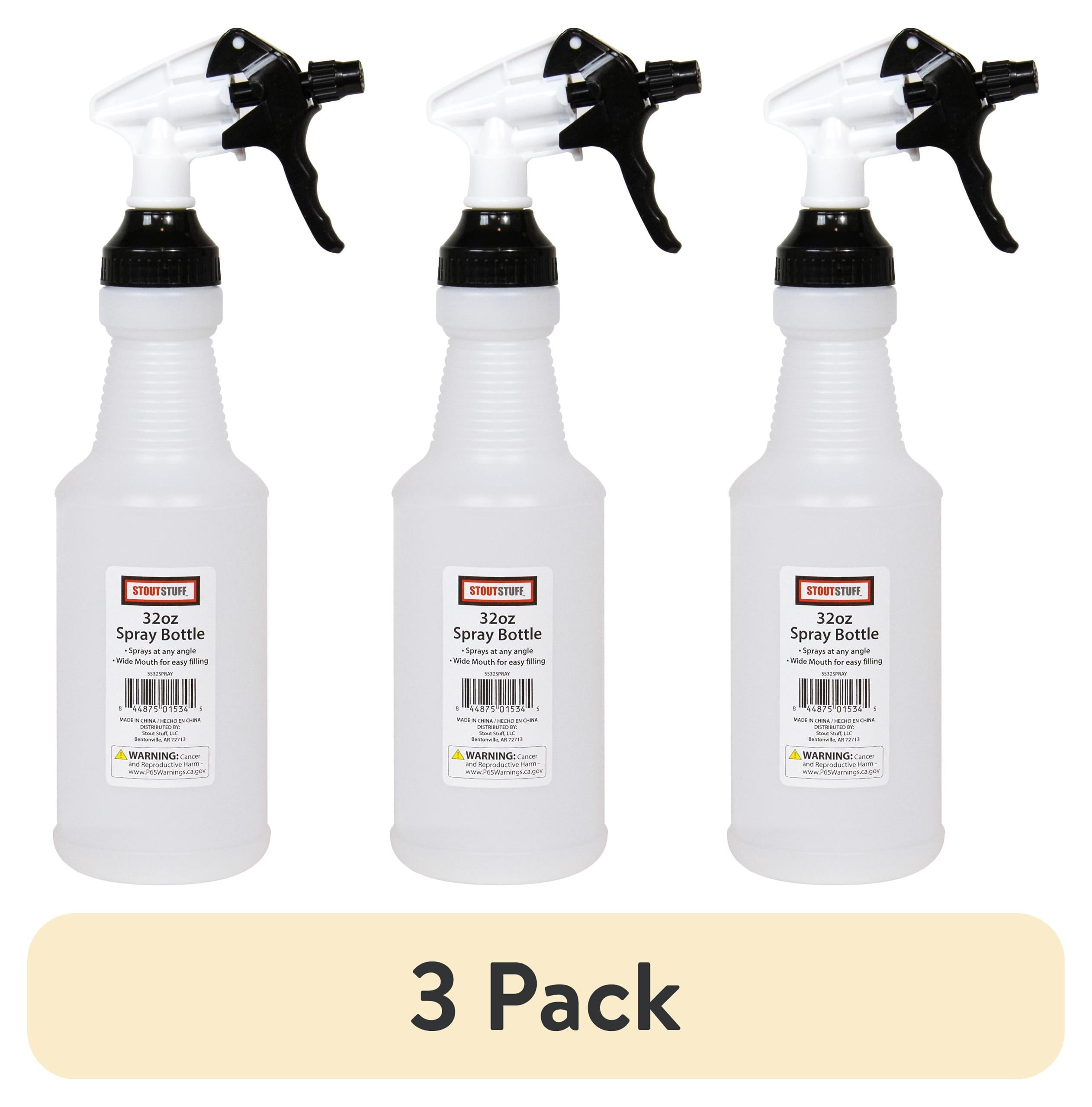 (3 pack) Stout Stuff Plastic Wide Mouth All-Angle Empty Spray Bottle ...