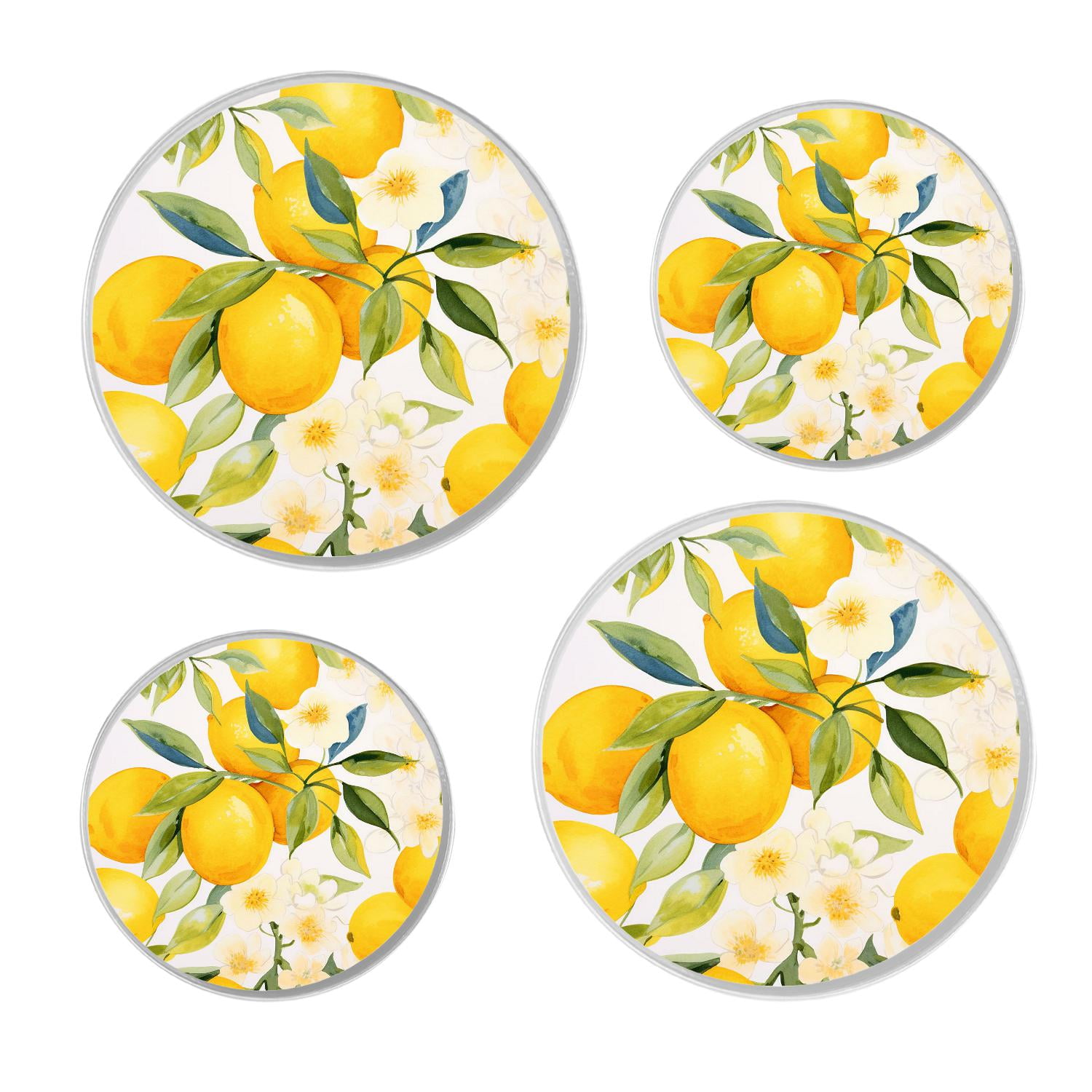 Stove Burner Covers 4 Pcs for ,Lemon Tree Branches Watercolor Summer ...