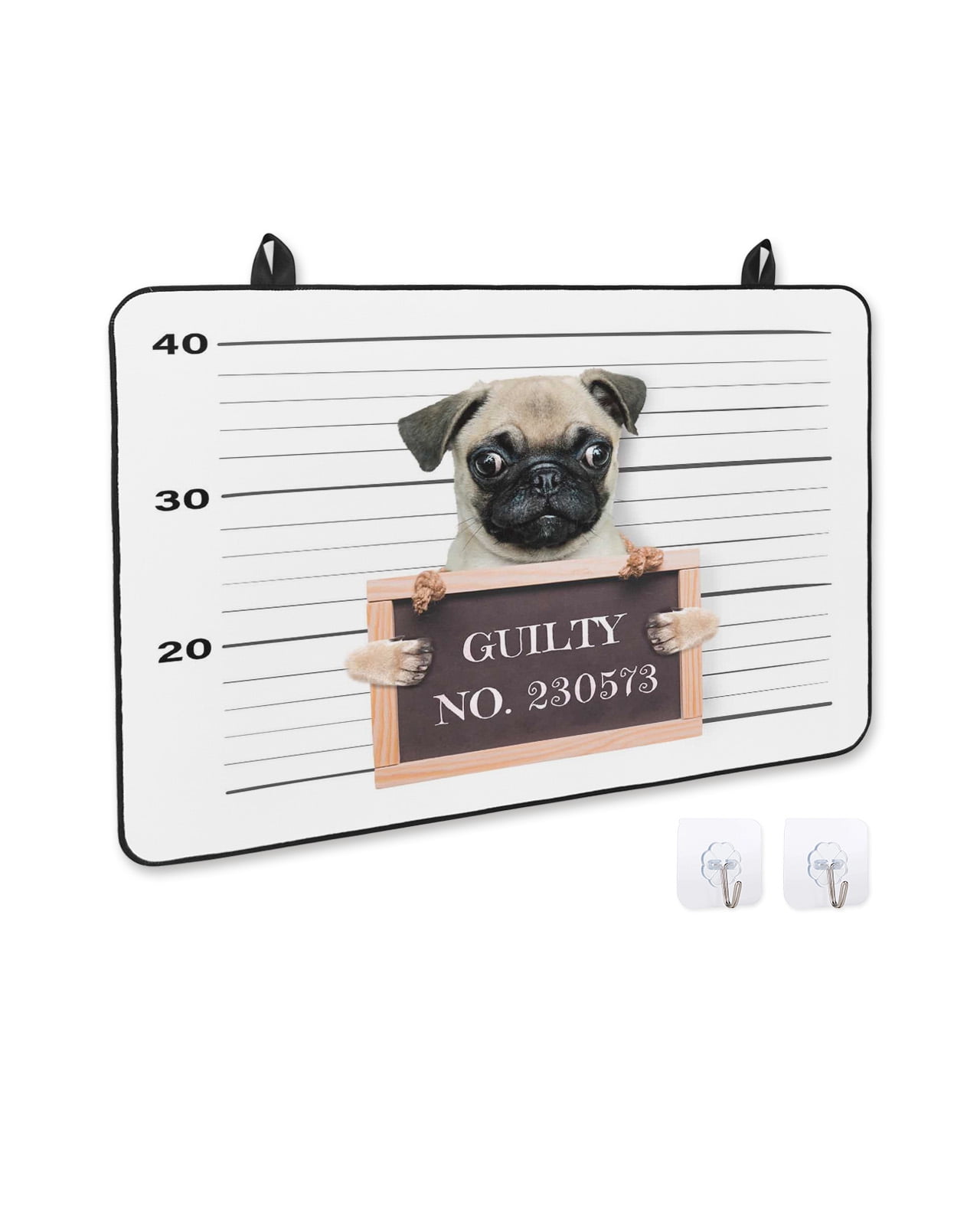 Stove Cover for Electric Stove, Guilty Dog Pug With Number Board in ...