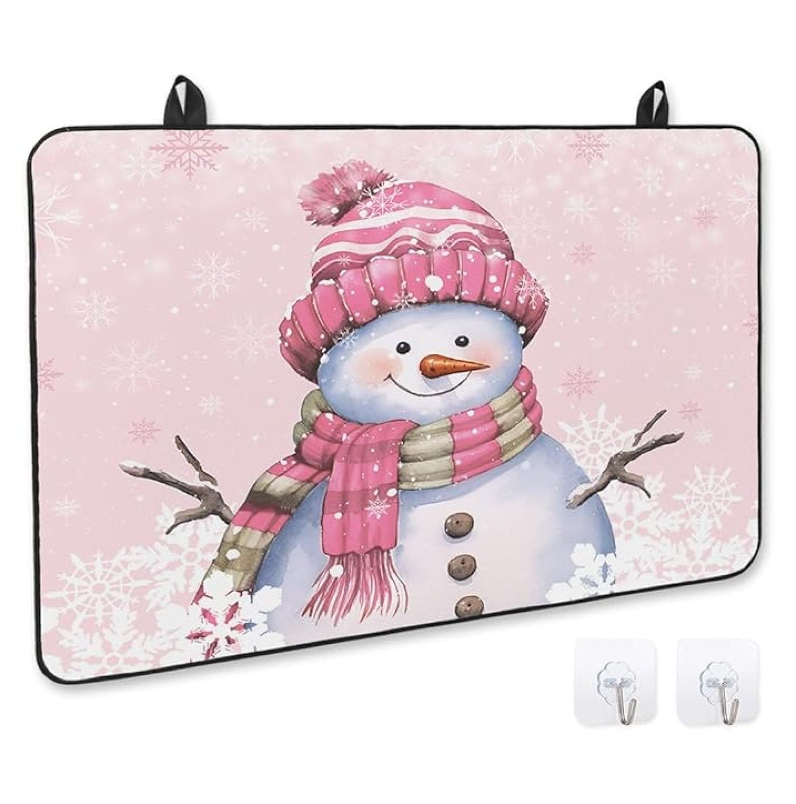 Stove Cover for Electric Stove, Pink Christmas Snowman with Xmas Tree ...