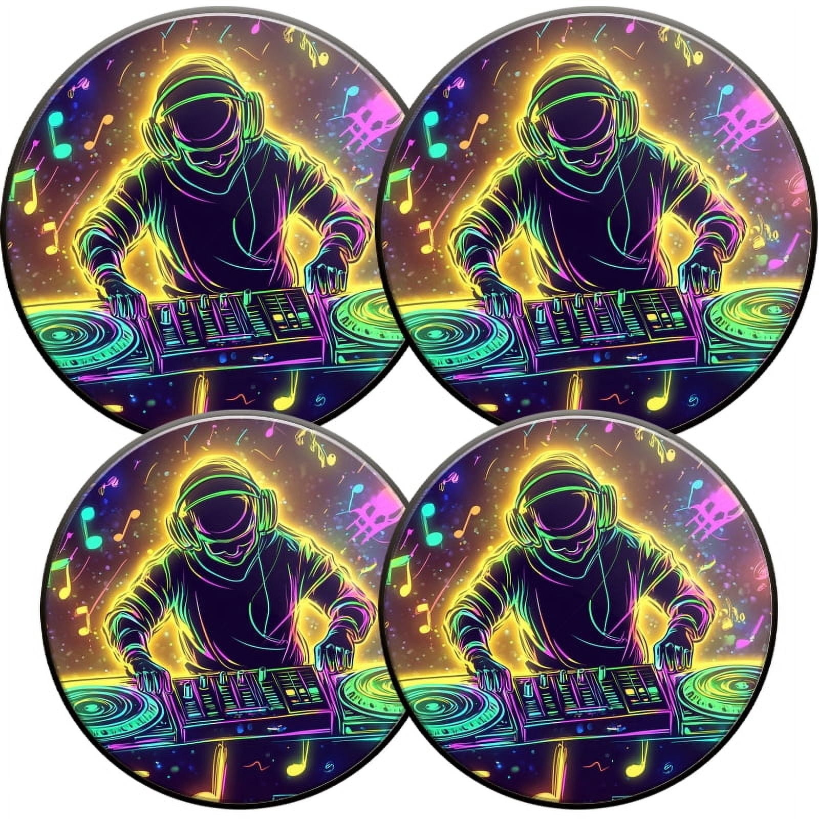 Stove Cover for Gas Stovetop, Set of 4, Black Round Burner Cover,Dj ...