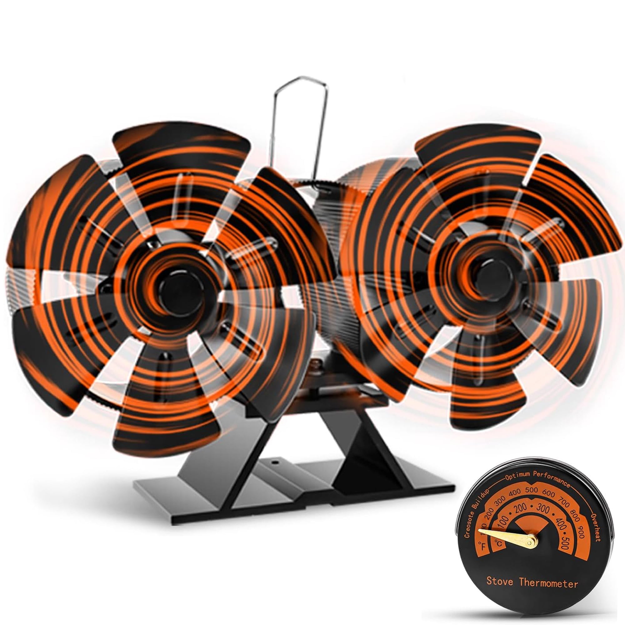 Stove Fan,Hengu 12 Blades Wood Heat Powered Stove Fan,Fireplace Fan for ...