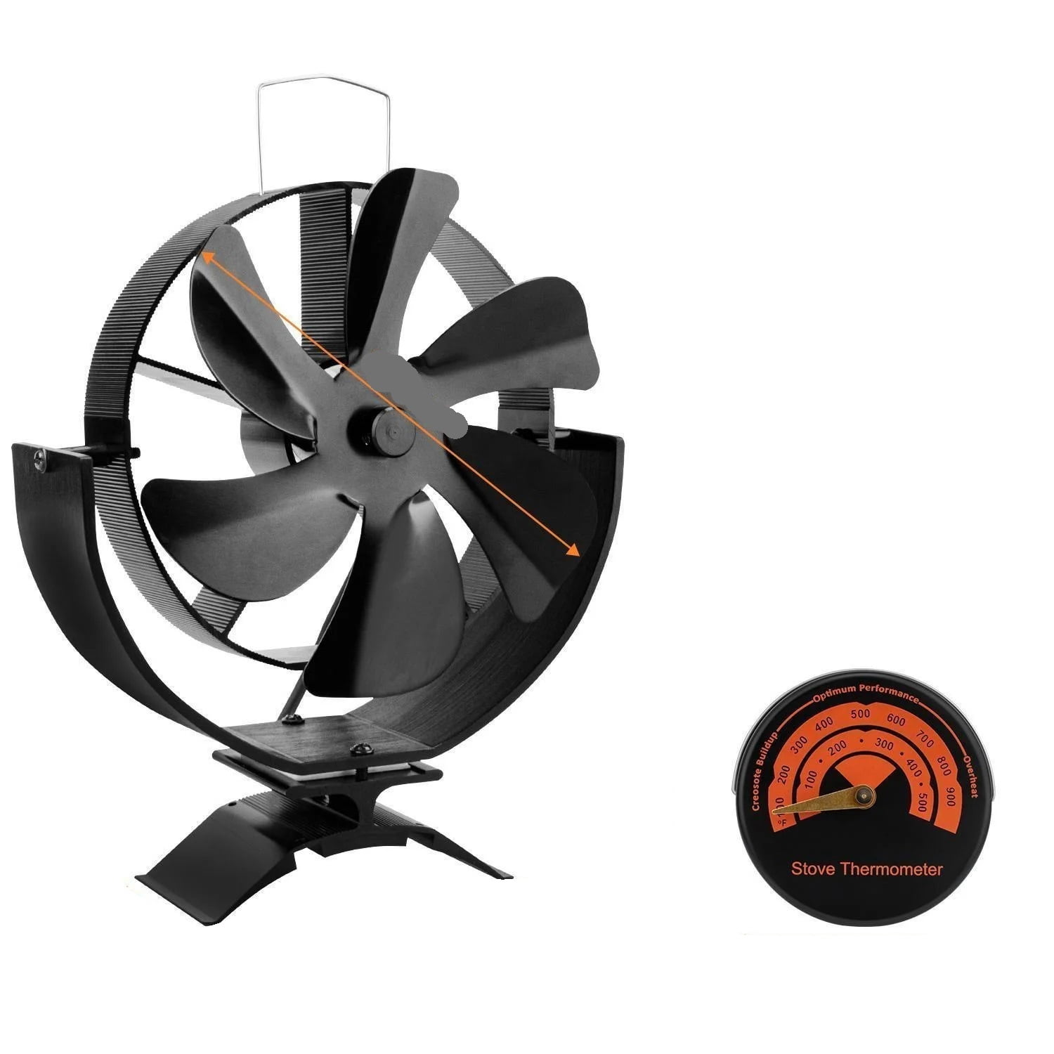 Stove Fan Rotating Wood Log Burner Fireplace Quiet Fireplace Fan Heater ...