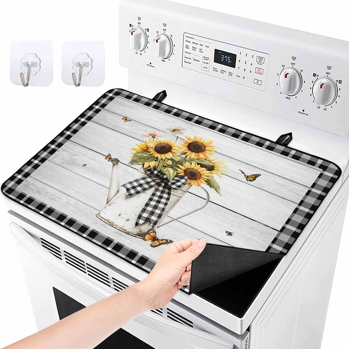 Stove Top Cover for Electric Stove 28.5" x 20.5" Sunflower Washable ...