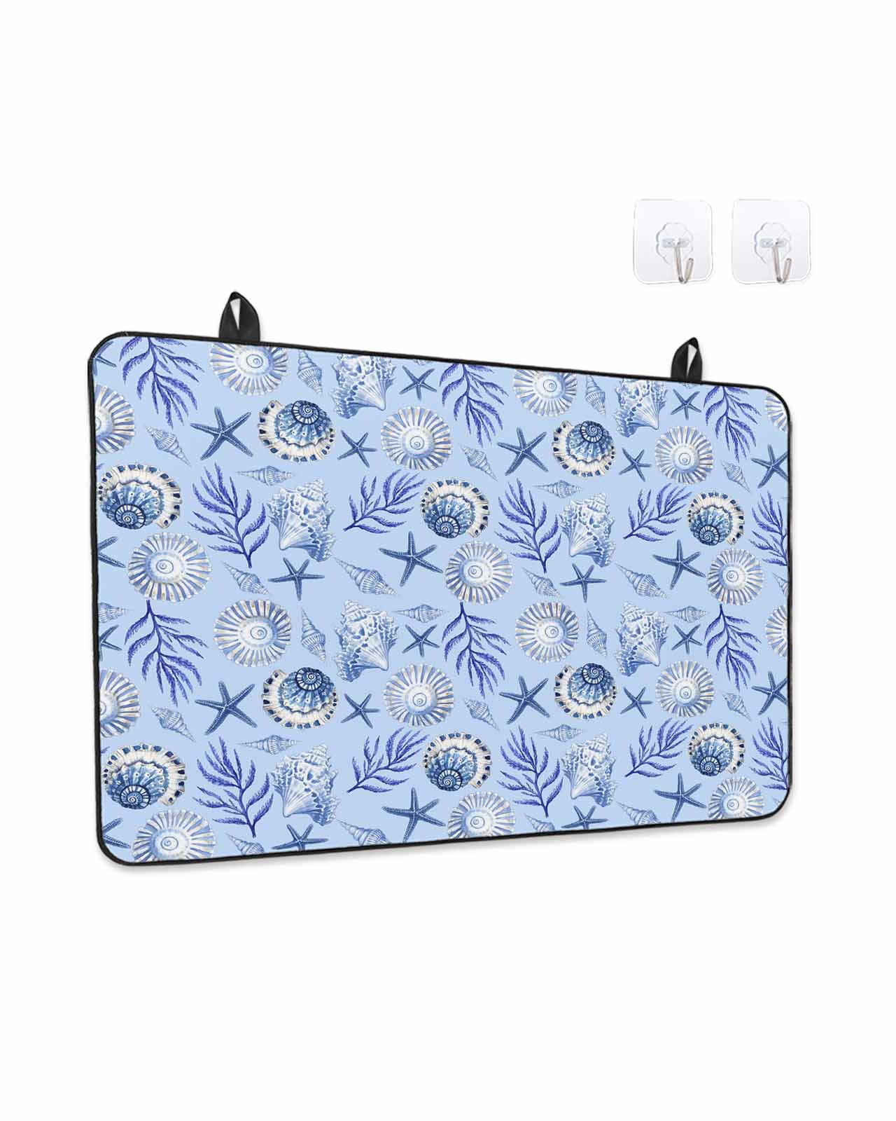 Stove Top Covers for Electric Stove 24x21 Inches, Blue Coastal Conch ...