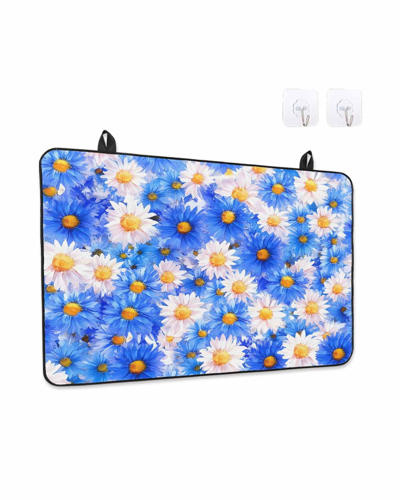 Stove Top Covers for Electric Stove 28.5x20.5 Inches, Blue Flower Heat ...