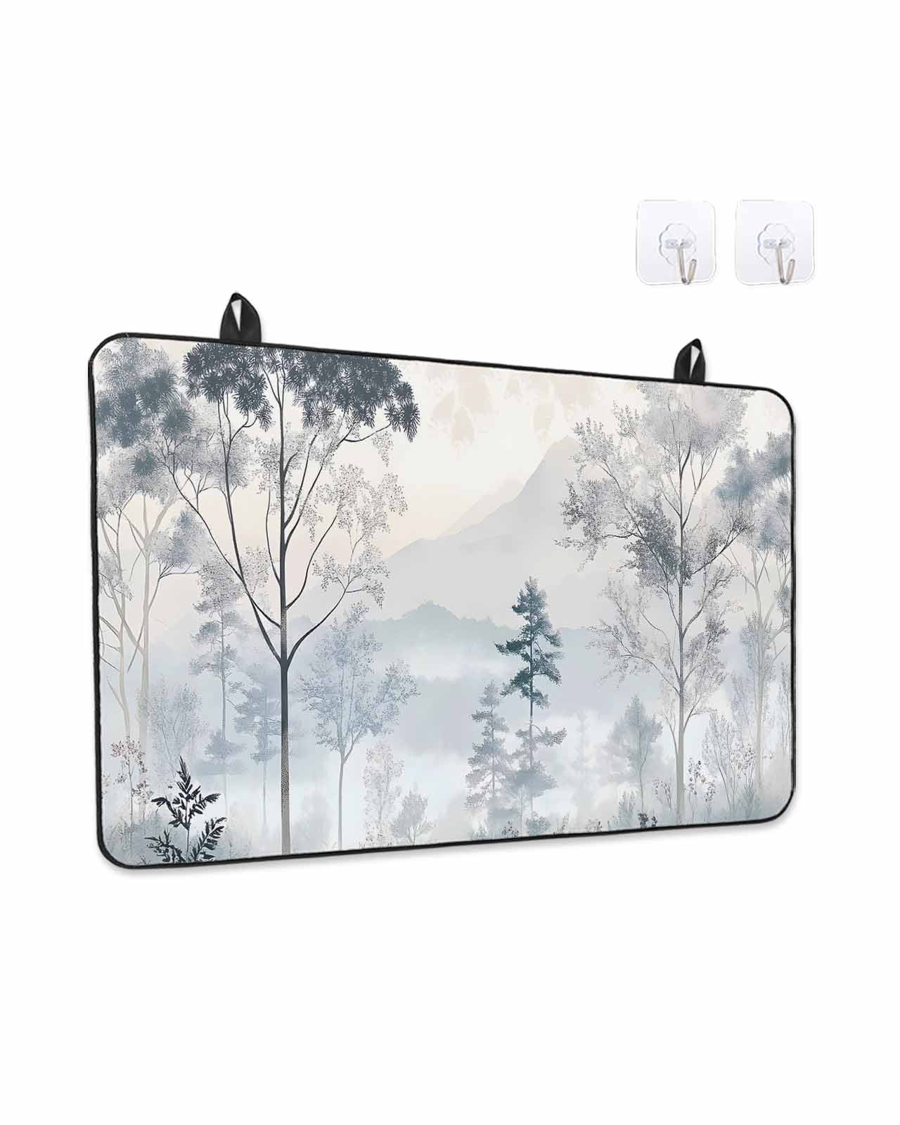 Stove Top Covers for Electric Stove 28.5x20.5 Inches, Gray Ombre Forest ...