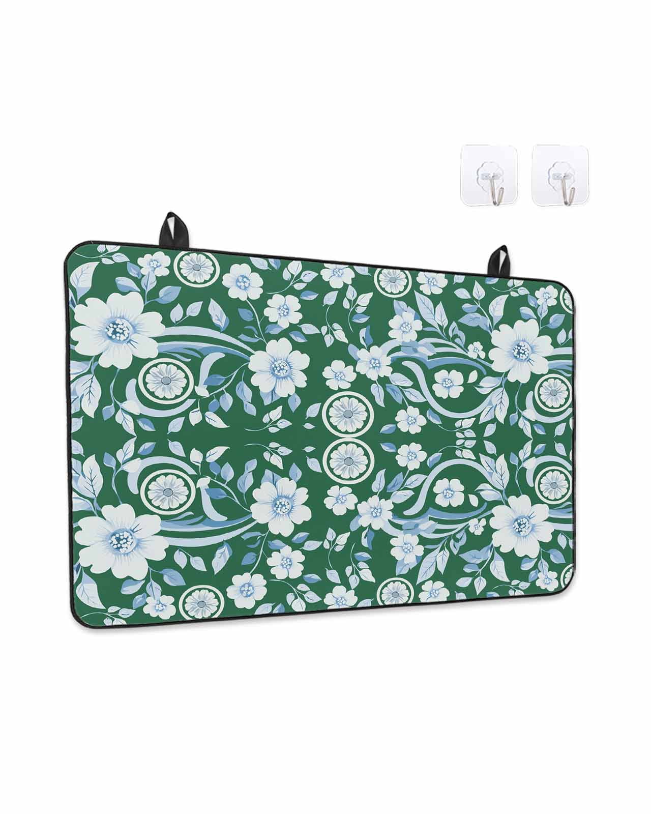 Stove Top Covers for Electric Stove 28.5x20.5 Inches, Green Blue Floral ...