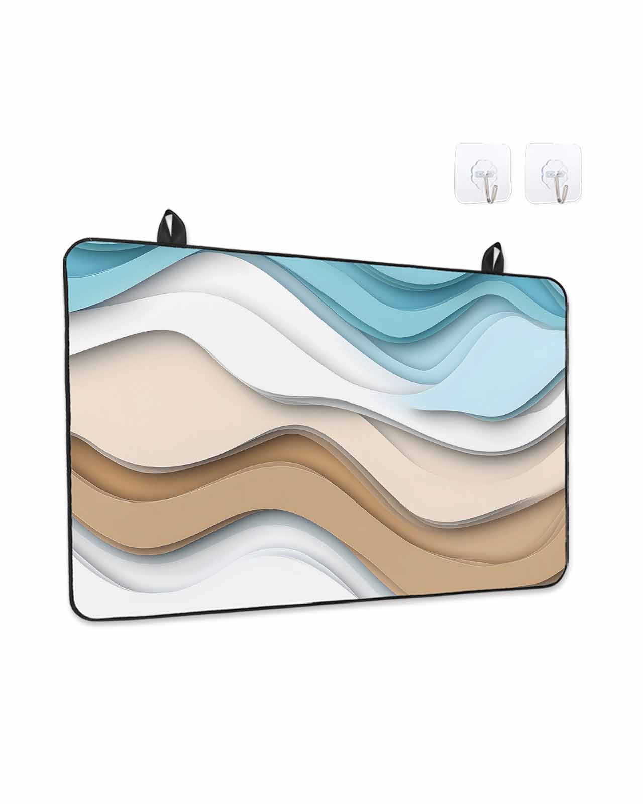 Stove Top Covers for Electric Stove 31x24 Inches, Aqua Brown Ombre Heat ...
