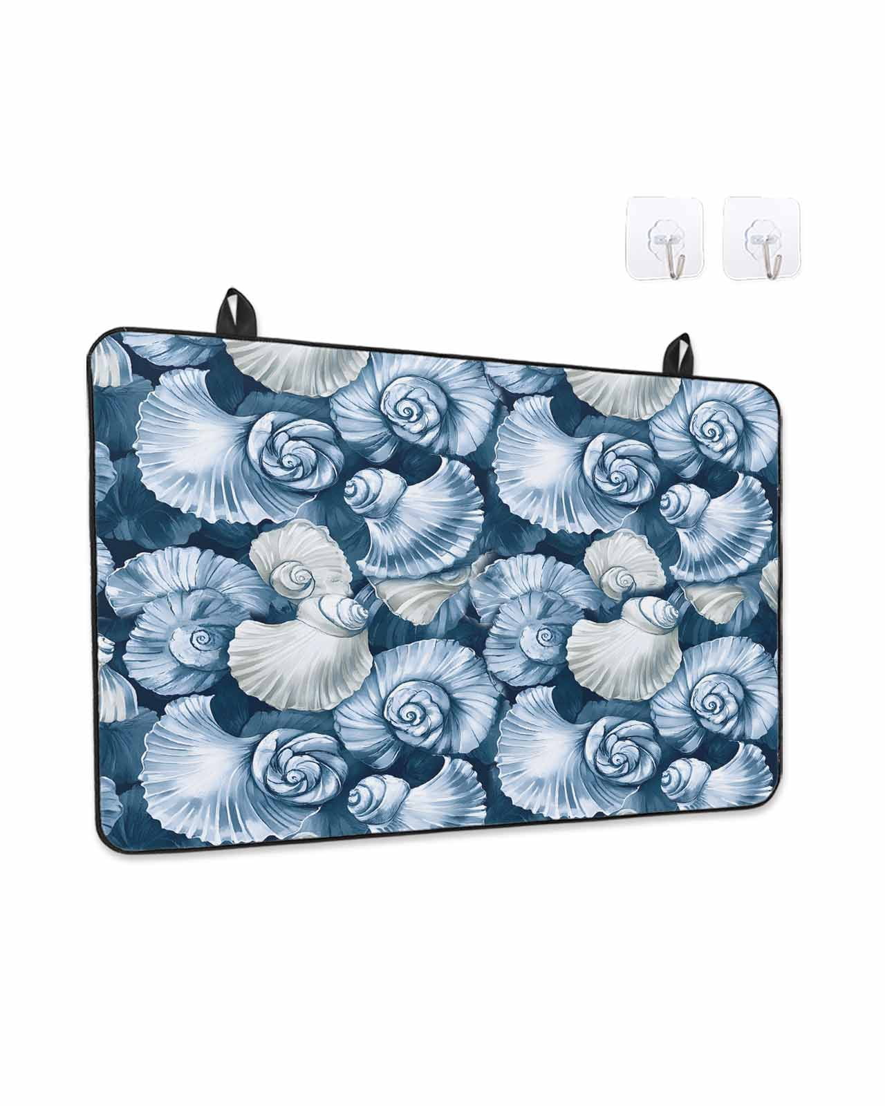 Stove Top Covers for Electric Stove 31x24 Inches, Blue Ocean Conch Heat ...